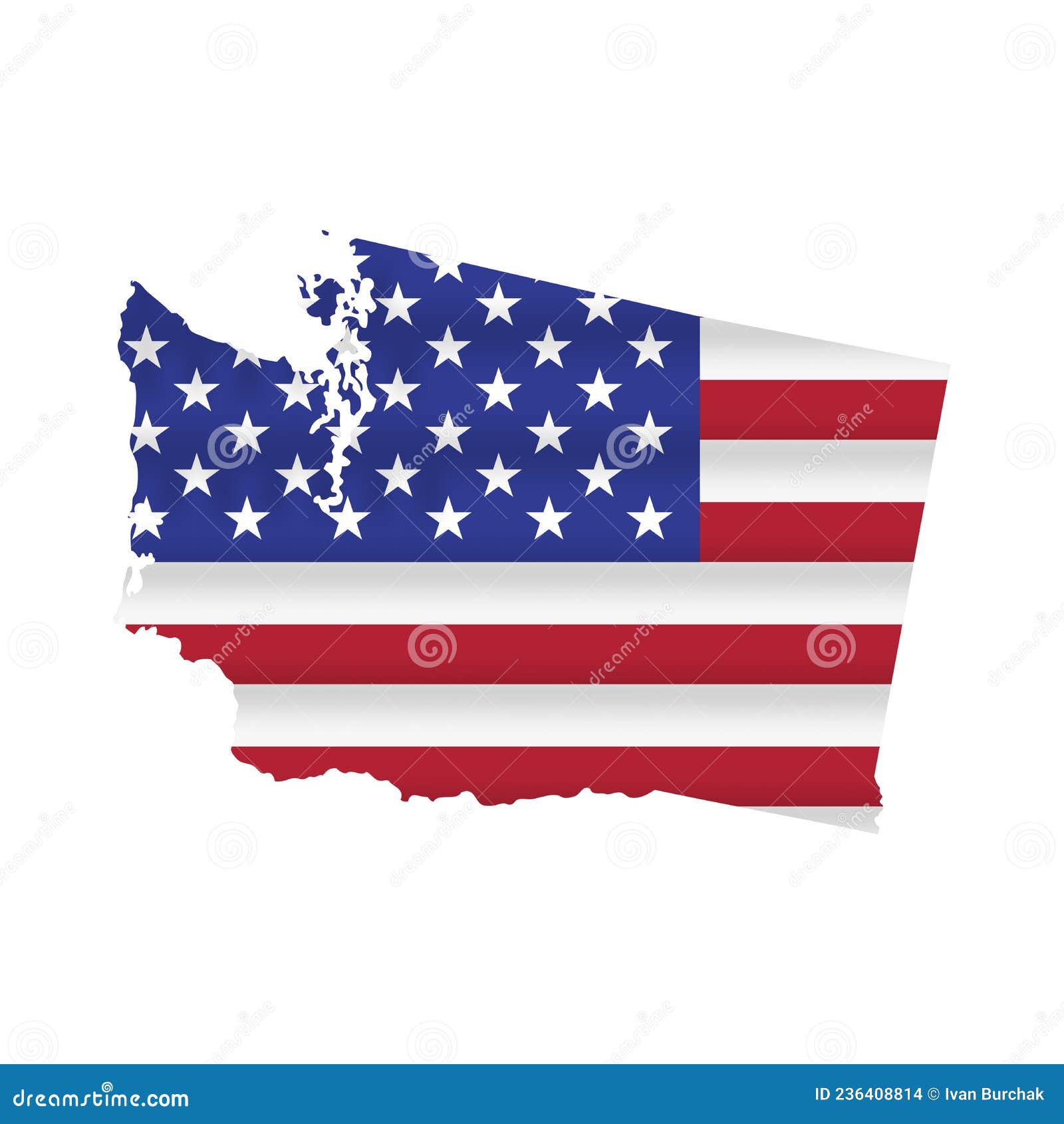Washington US State Flag Map Vector Isolated Stock Illustration ...