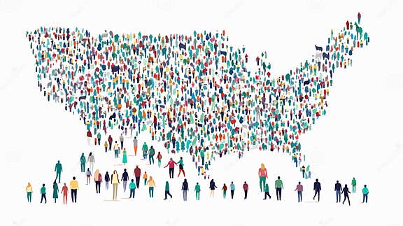Washington US State Population Map, Featuring a Large Group of ...