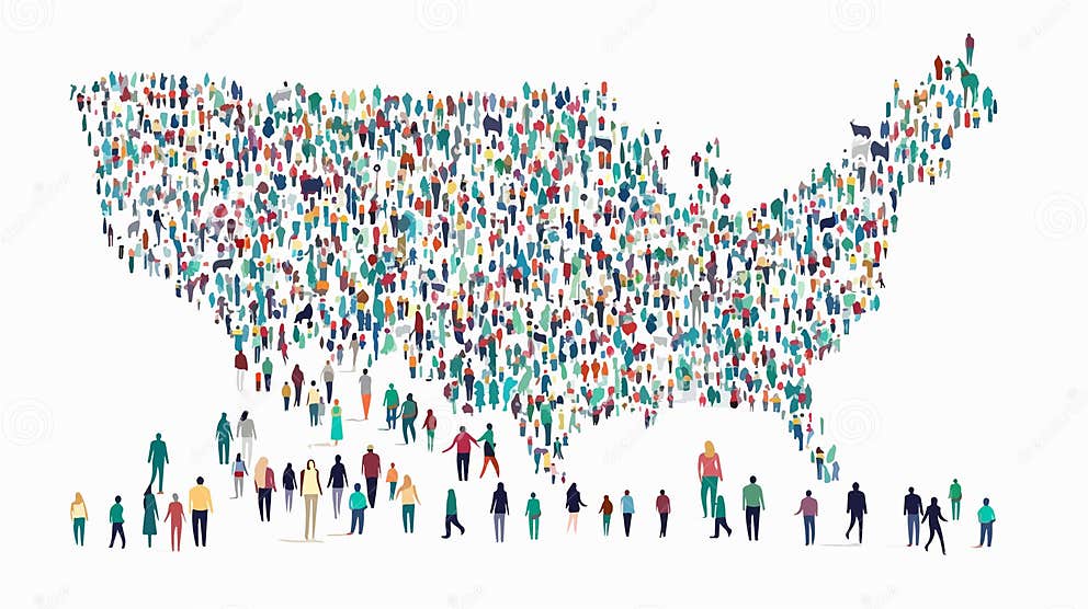 Washington US State Population Map, Featuring a Large Group of ...