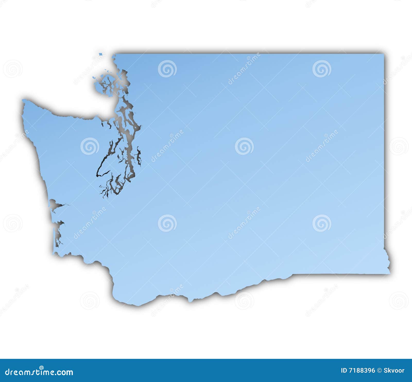 Washington(USA) map stock illustration. Illustration of gradient - 7188396