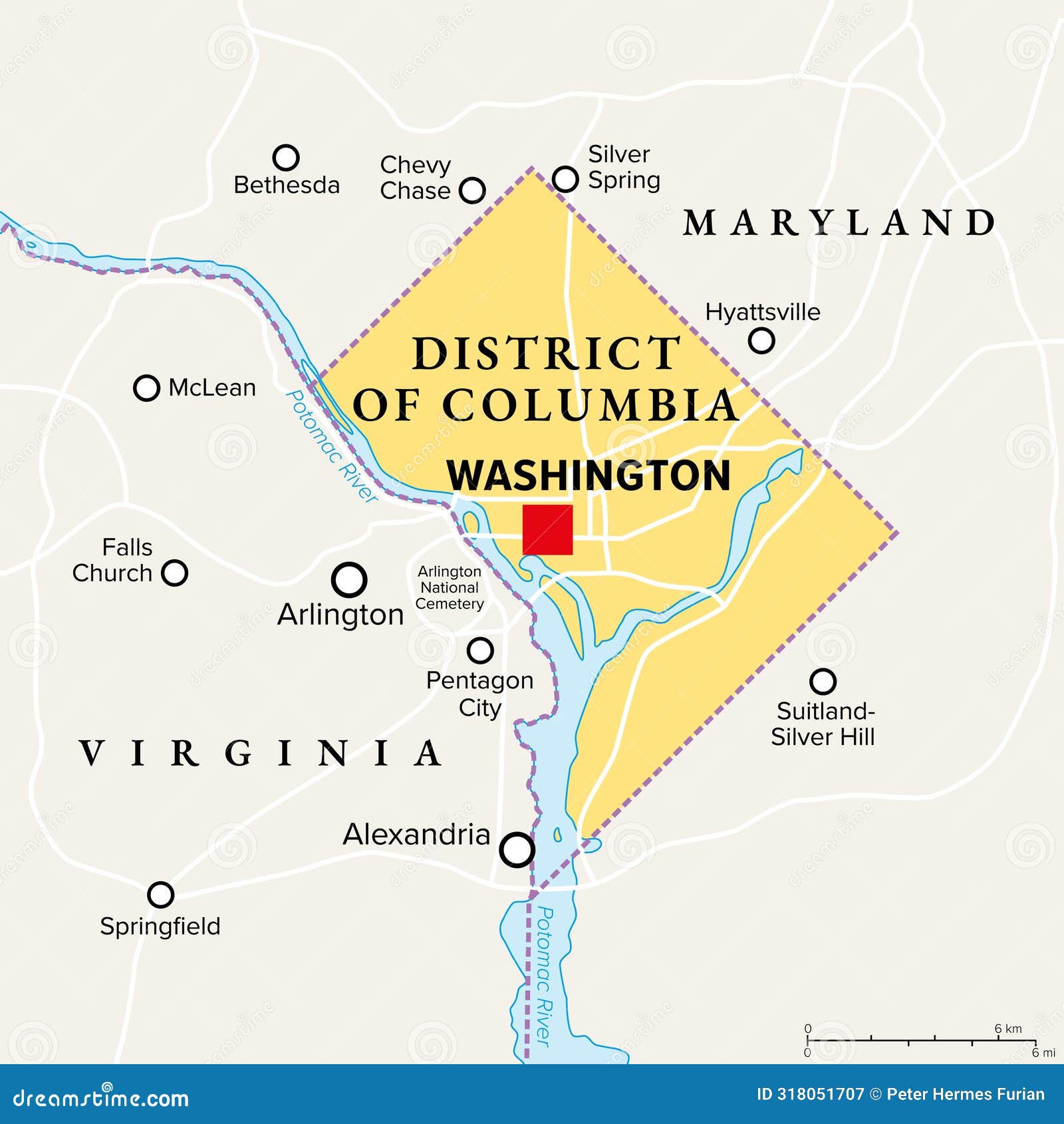 Washington Map. Political Map Of Washington With Boundaries In White ...