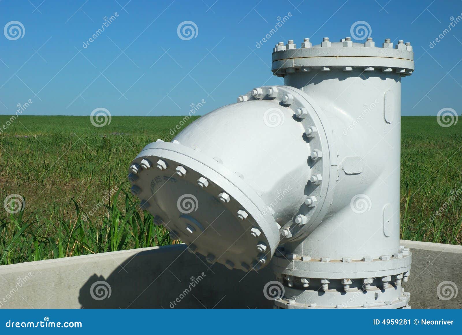 Washout Pipe stock image. Image of pipe, bolts, field - 4959281