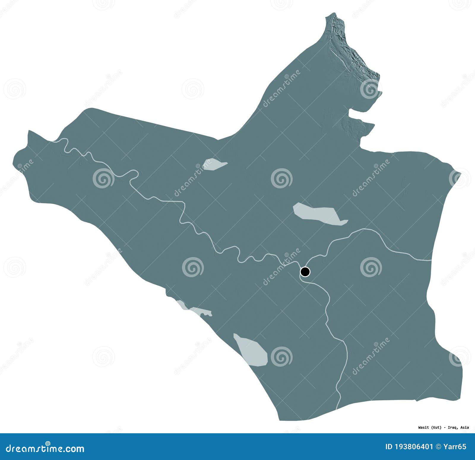 Wasit, Province of Iraq, on White. Administrative Stock Illustration ...