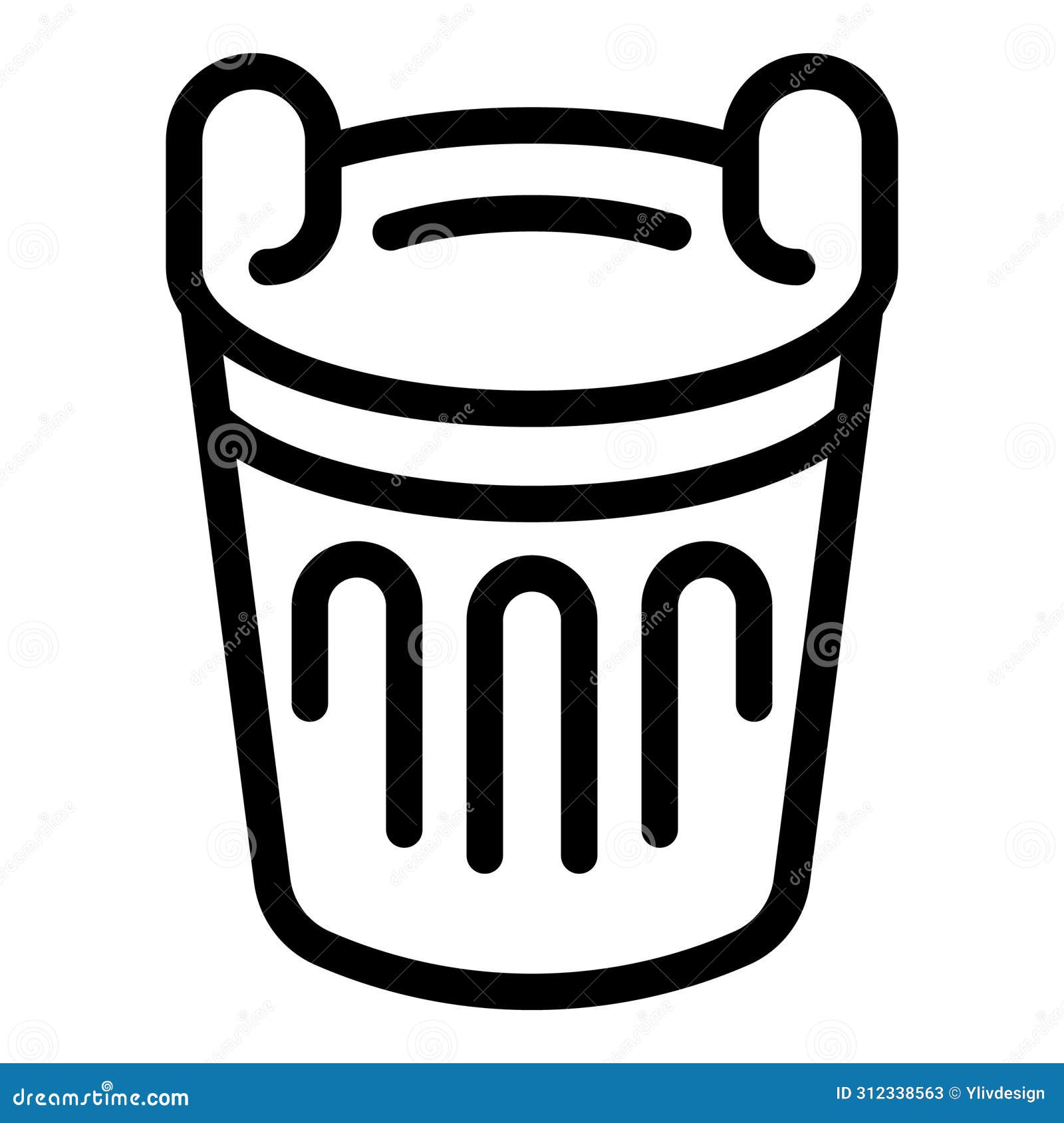 Wasmand Met Handvatpictogram Omlijnde Vector. Vector Illustratie ...