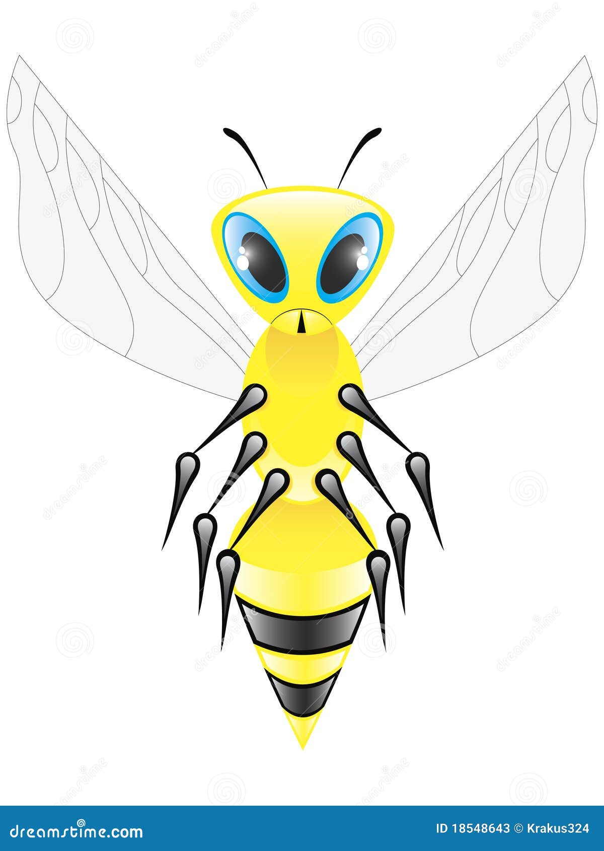 Wasp stock illustration. Illustration of blue, paper - 18548643