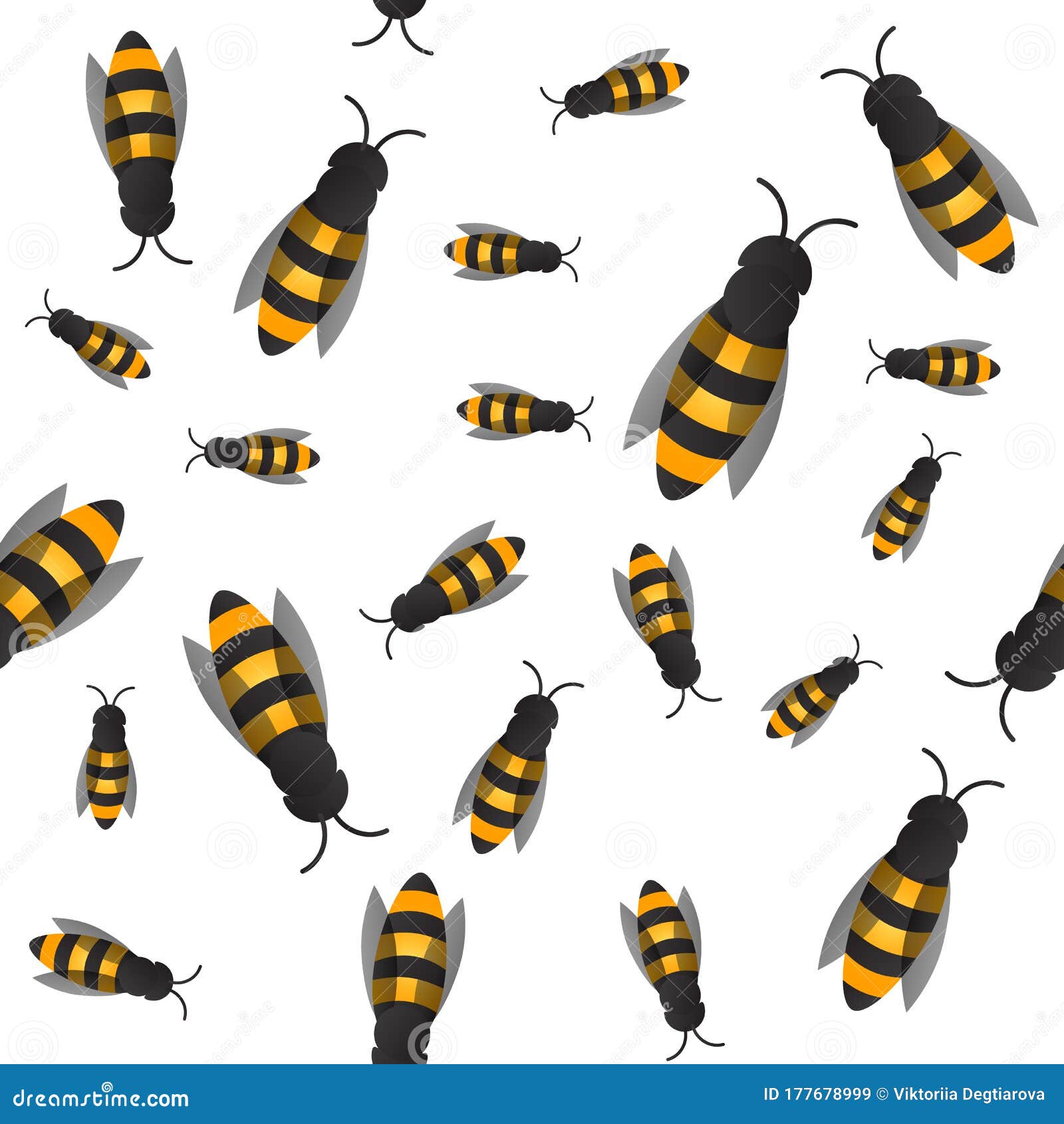Wasp Pattern Outline Realistic. Vector Graphic Illustration. Summer ...