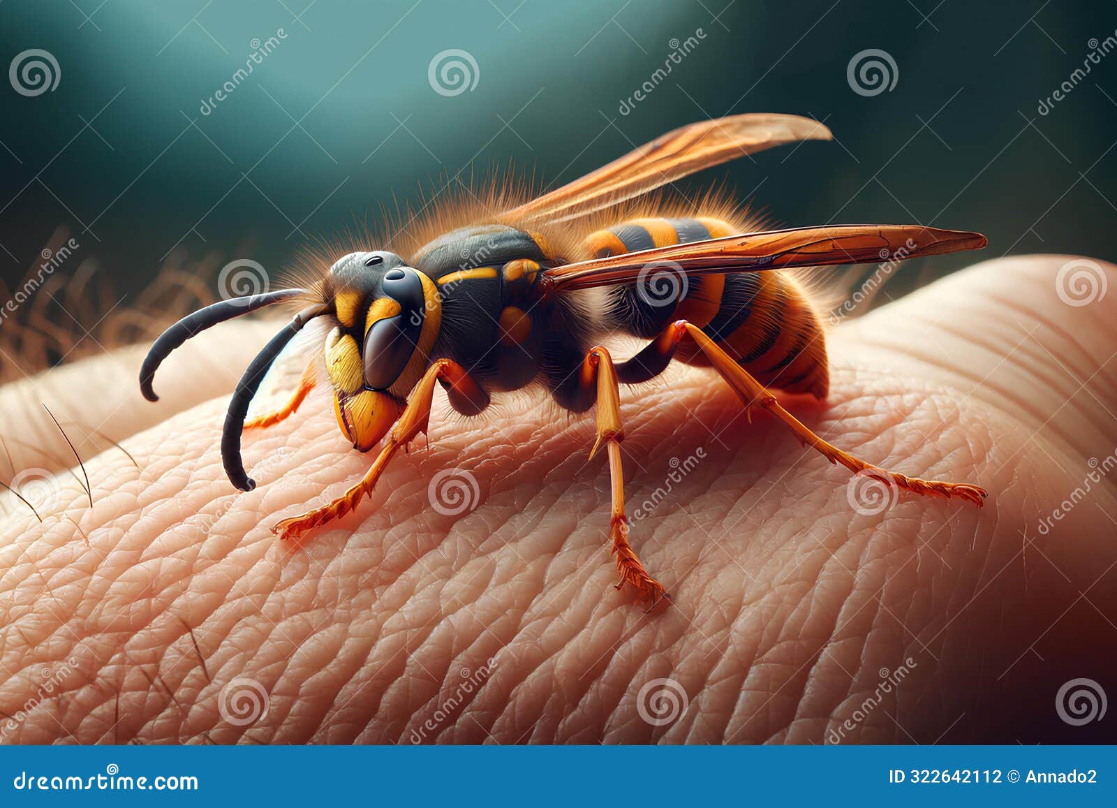 Wasp Close-up On Blurred Background, Generative AI Royalty-Free Stock ...
