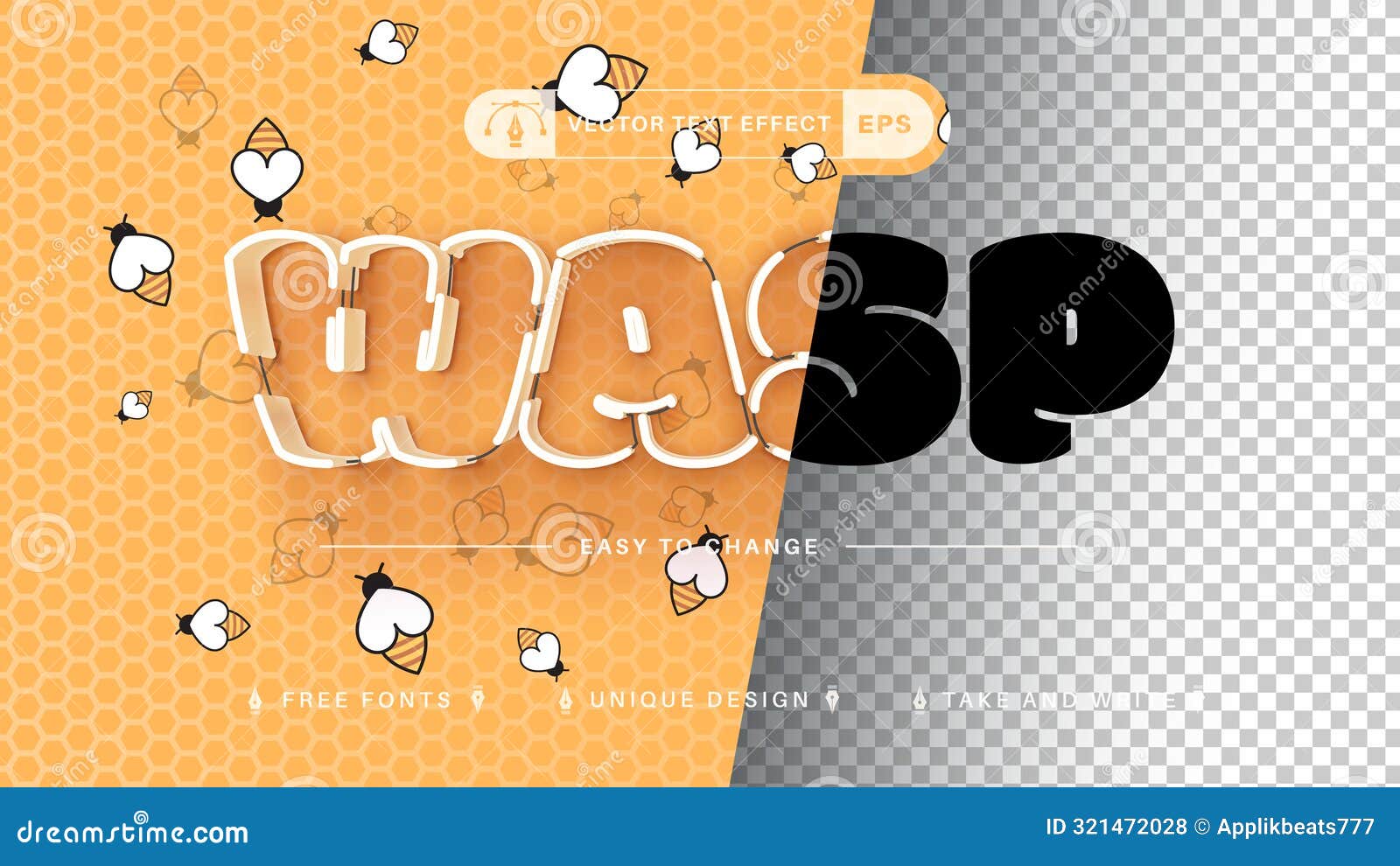 Wasp - Editable Text Effect, Font Style Stock Vector - Illustration of ...