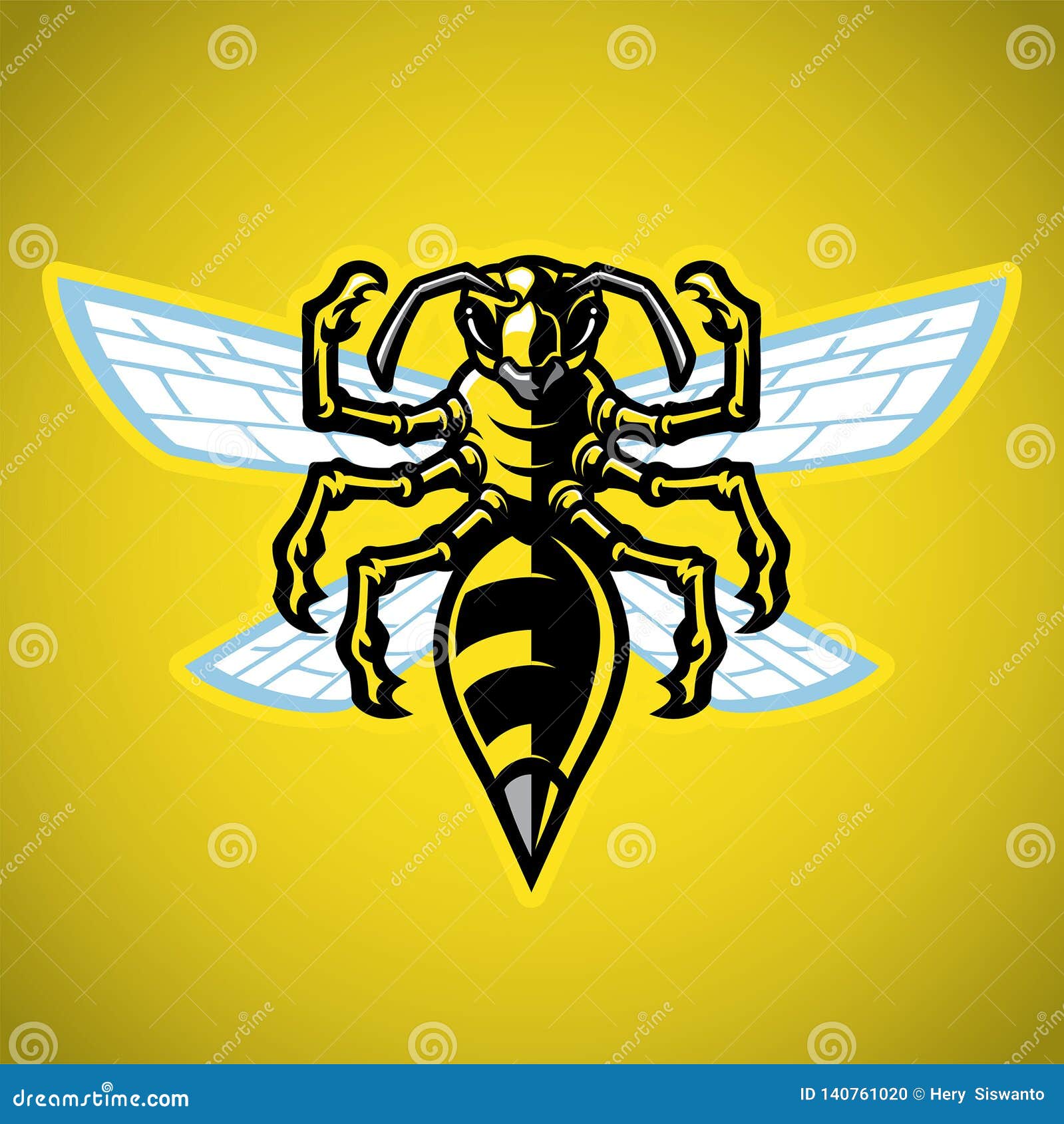 Fighting Hornet Cartoon Vector | CartoonDealer.com #100527749