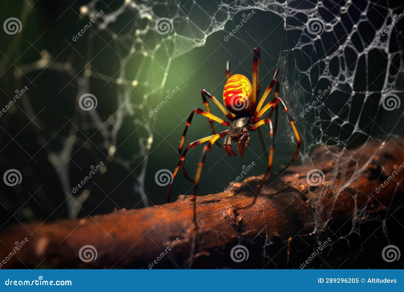 Wasp Hunting a Spider in Its Web Stock Image - Image of nature, action ...