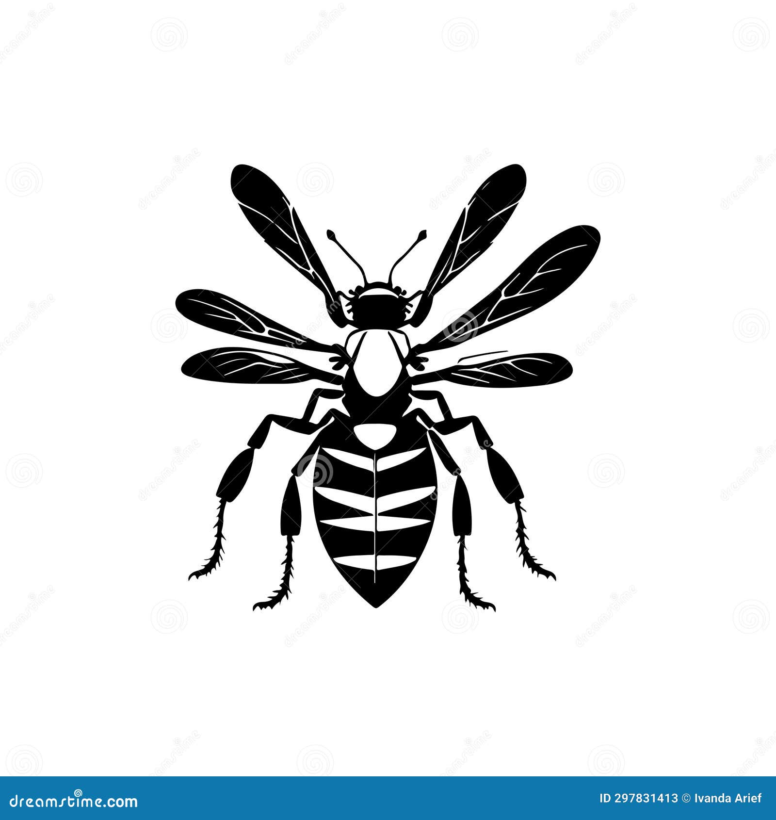 Wasp Icon Hand Draw Black Colour Flying Animals Logo Symbol Perfect ...