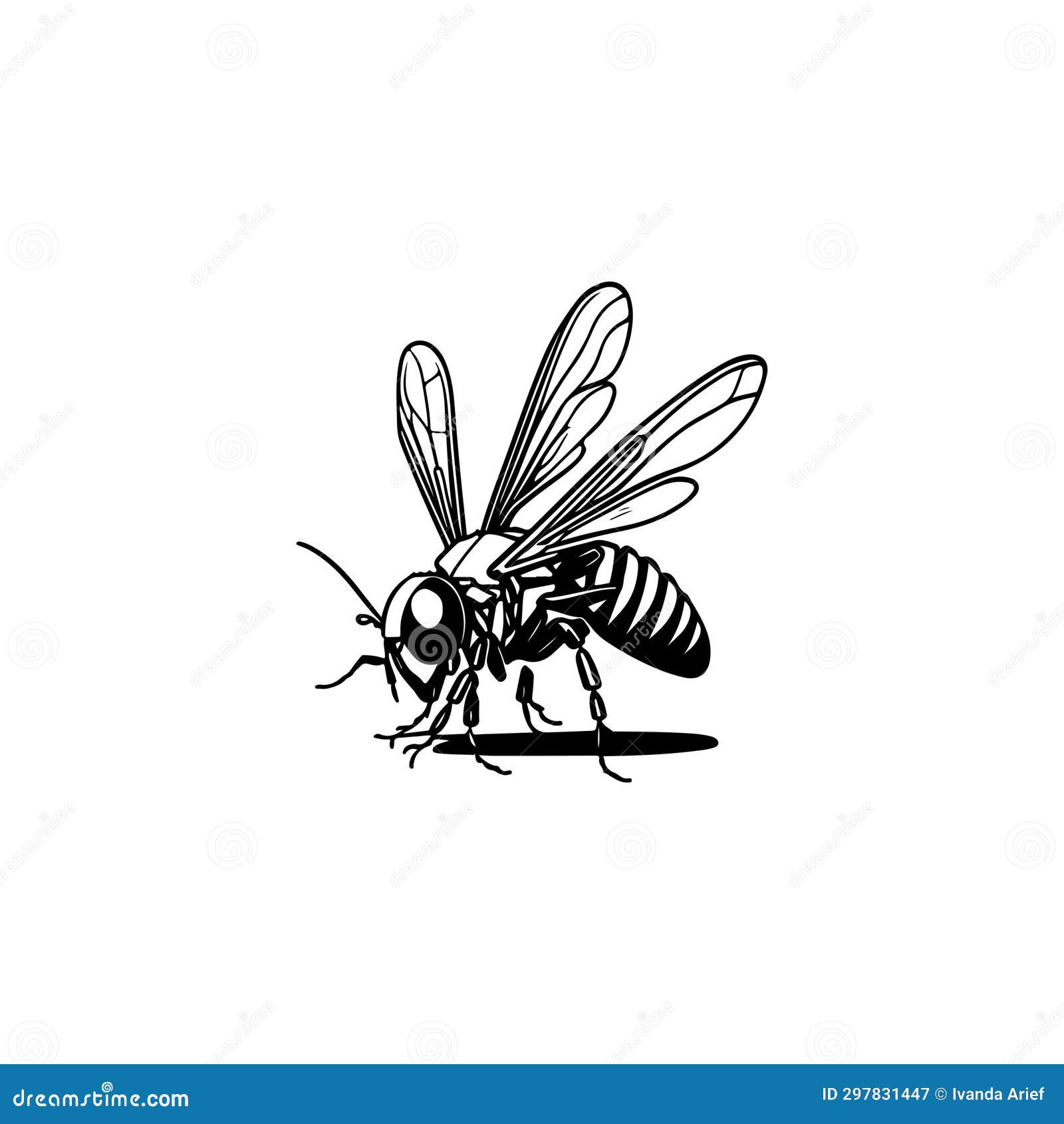 Wasp Icon Hand Draw Black Colour Flying Animals Logo Symbol Perfect ...