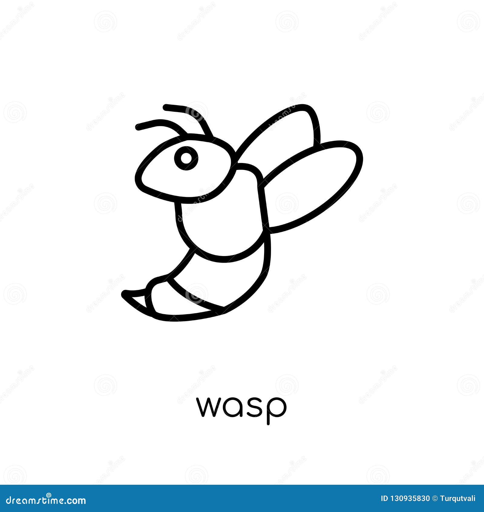 Wasp Icon. Trendy Modern Flat Linear Vector Wasp Icon on White B Stock ...