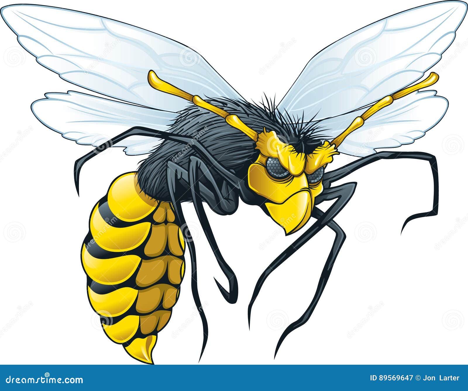 Wasp stock vector. Illustration of wings, sting, stinging - 89569647