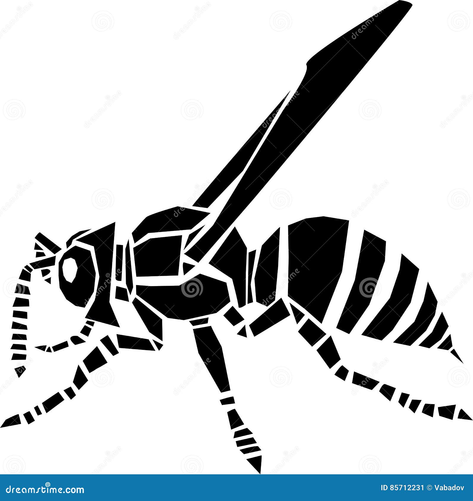 Yellowjacket Wasp Drawing Cartoon Vector | CartoonDealer.com #127856751