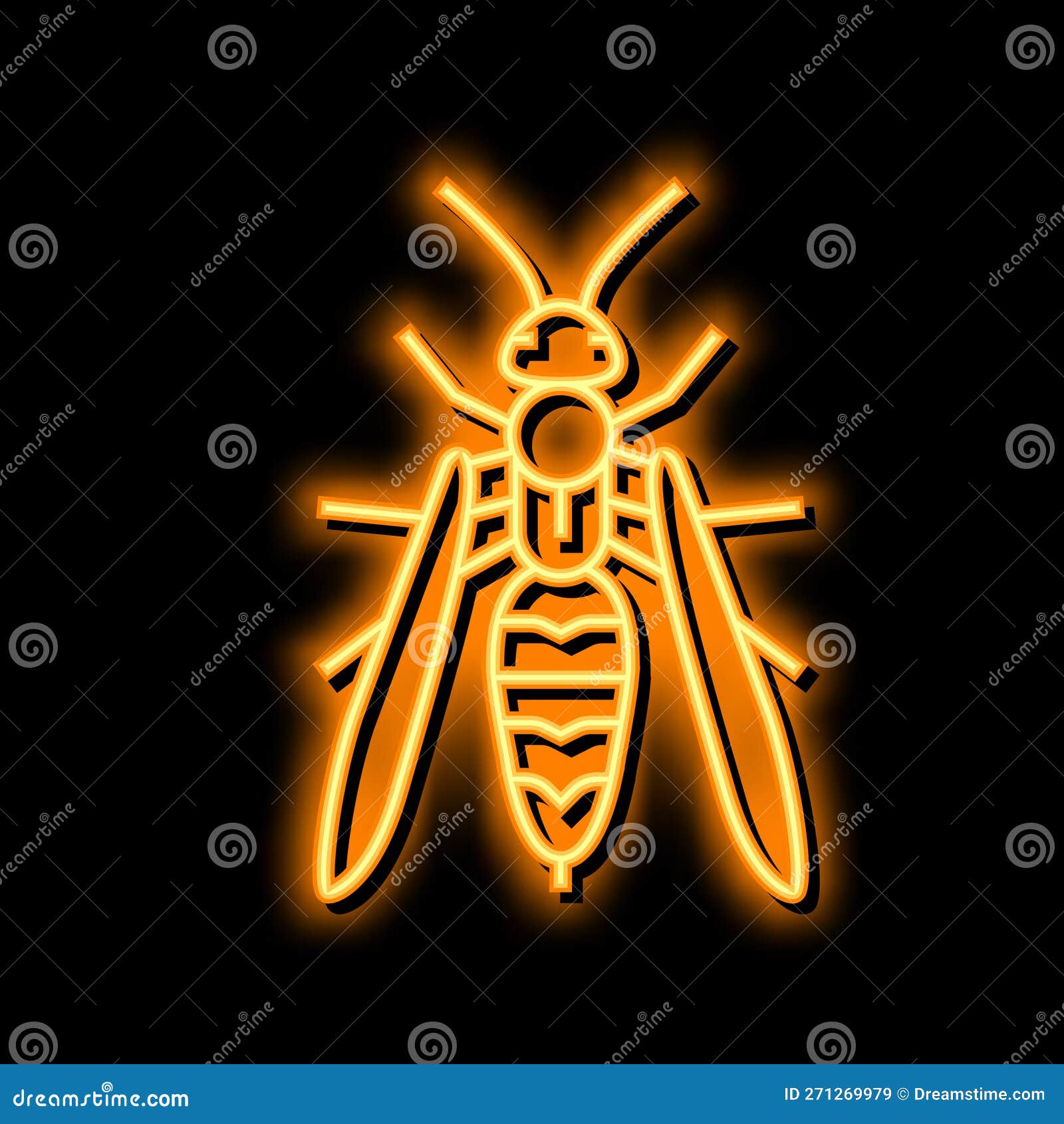 Wasp Insect Neon Glow Icon Illustration Stock Vector - Illustration of ...