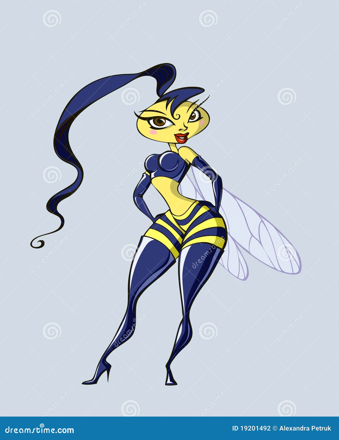 Wasp lady stock vector. Illustration of makeup, insect - 19201492