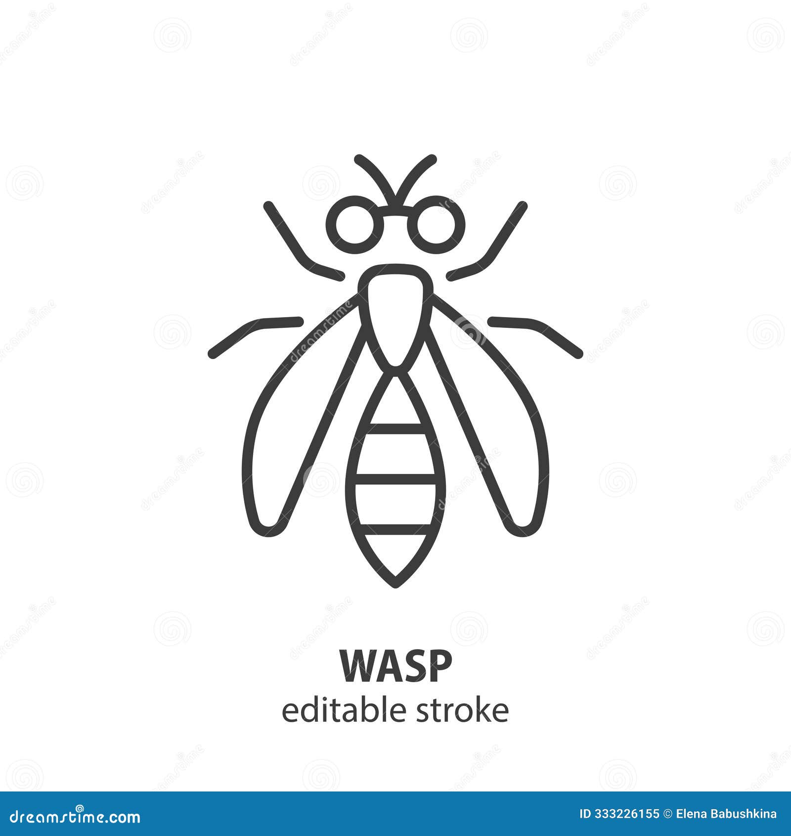 Bee And Wasp. Line Drawing Royalty-Free Illustration | CartoonDealer.com #157279632