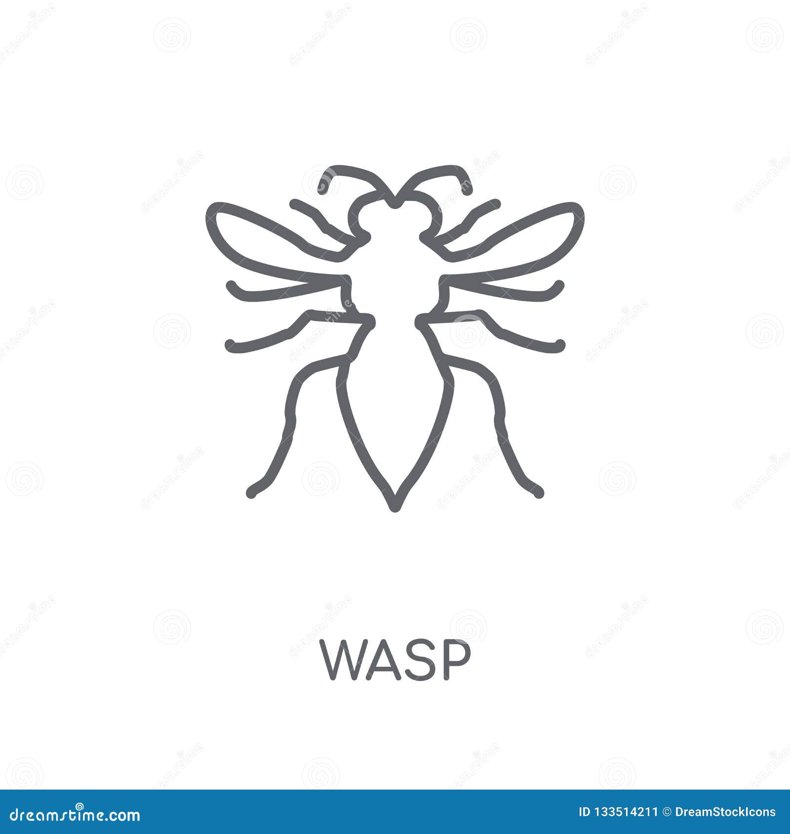 Wasp Linear Icon. Modern Outline Wasp Logo Concept on White Back Stock ...