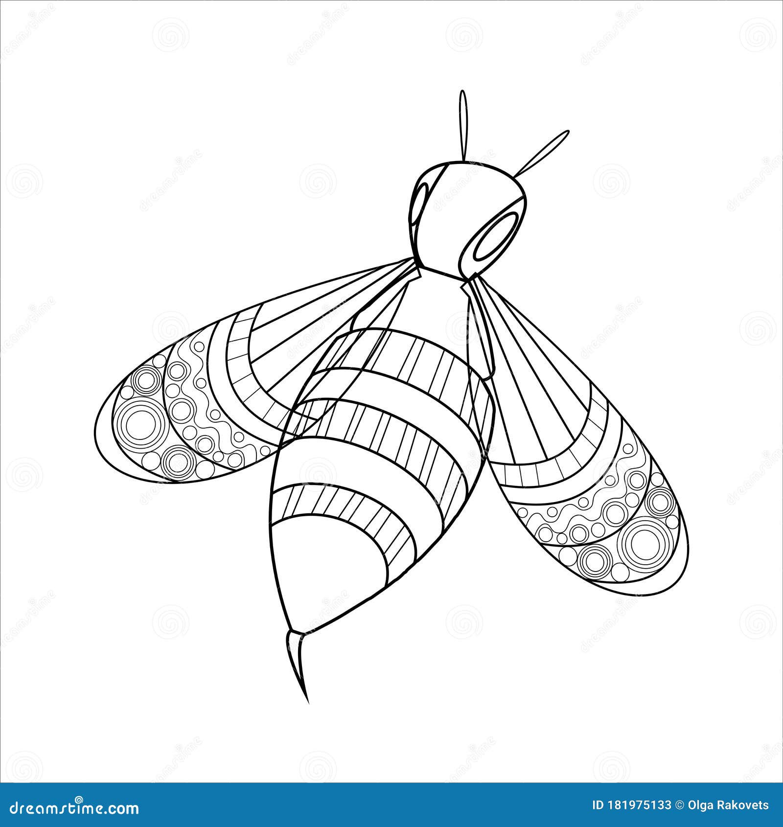 Wasp Vector Outline Illustration, Insect For Coloring | CartoonDealer ...