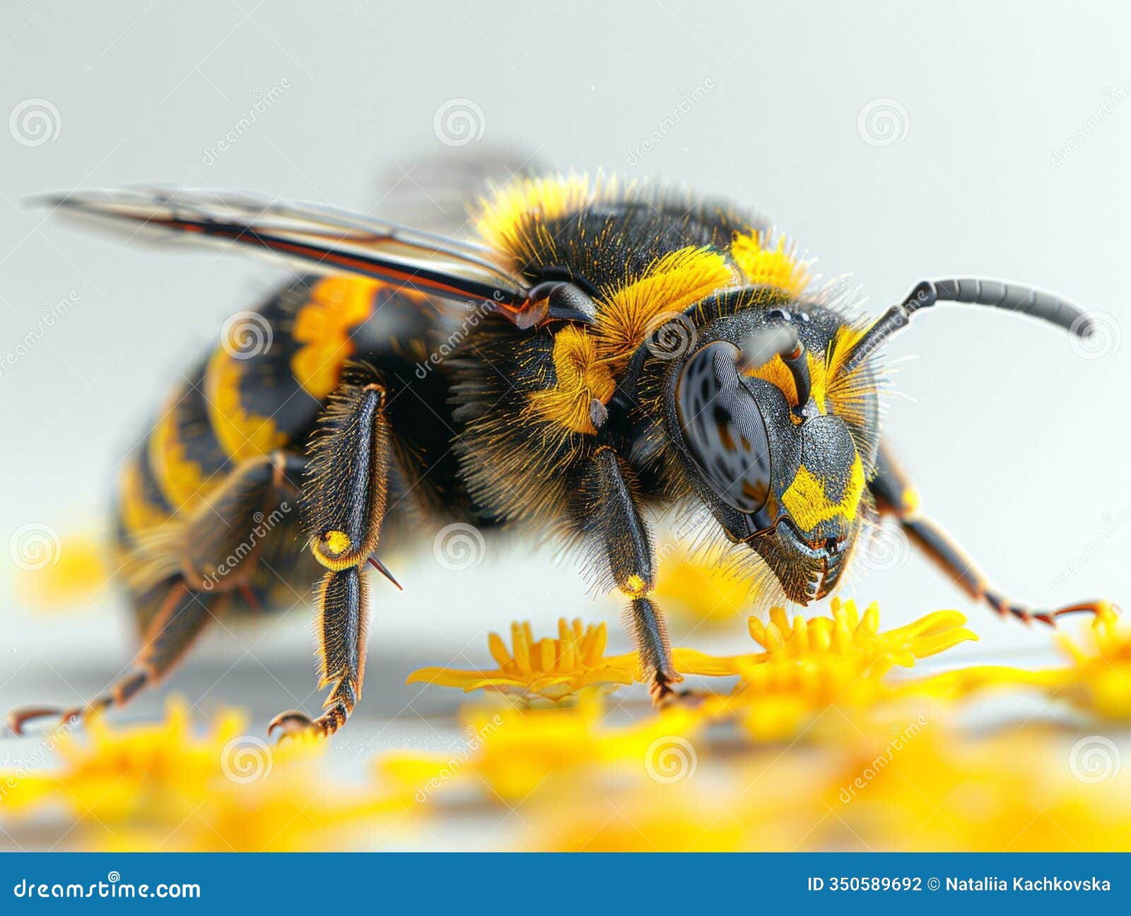 Wasp on a white background stock illustration. Illustration of flower ...