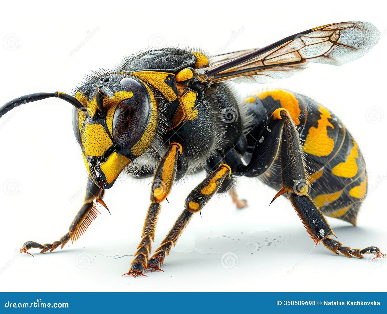 Wasp on a white background stock illustration. Illustration of small ...