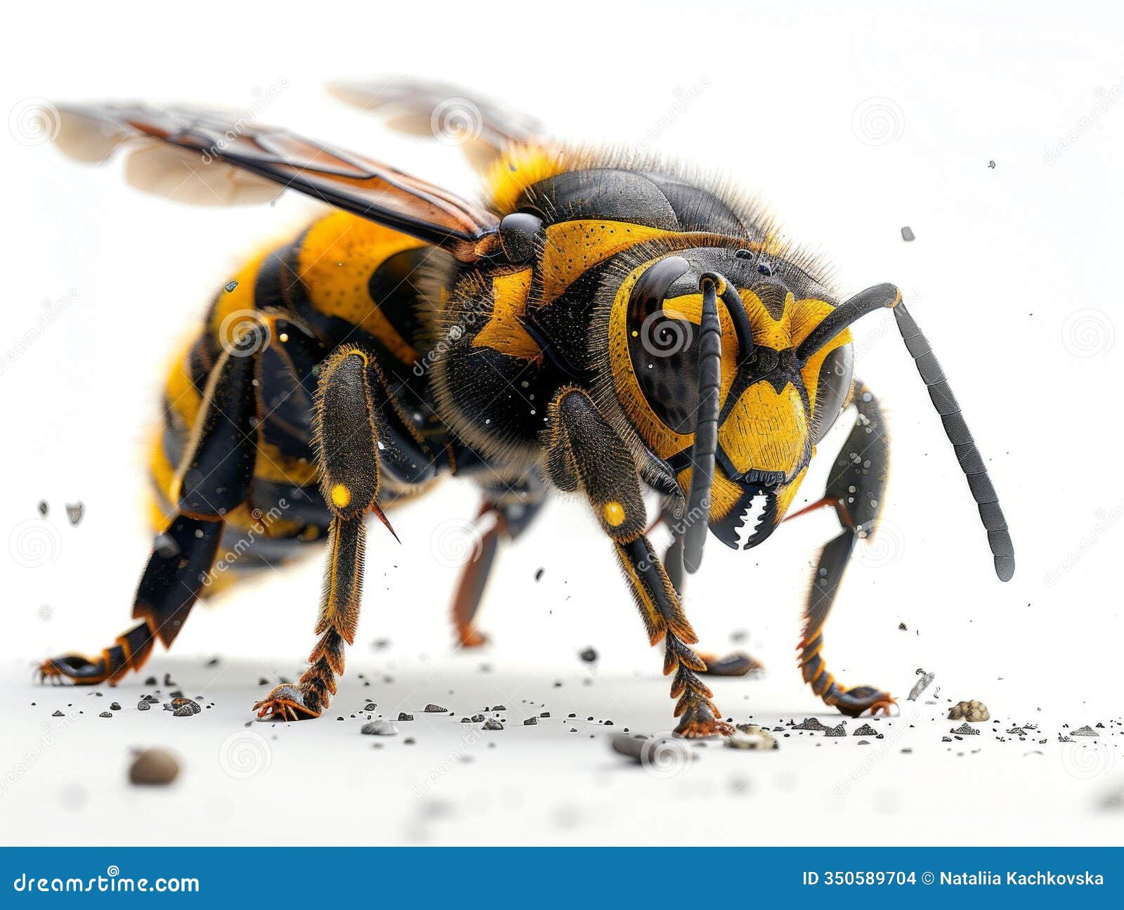 Wasp on a white background stock illustration. Illustration of white ...