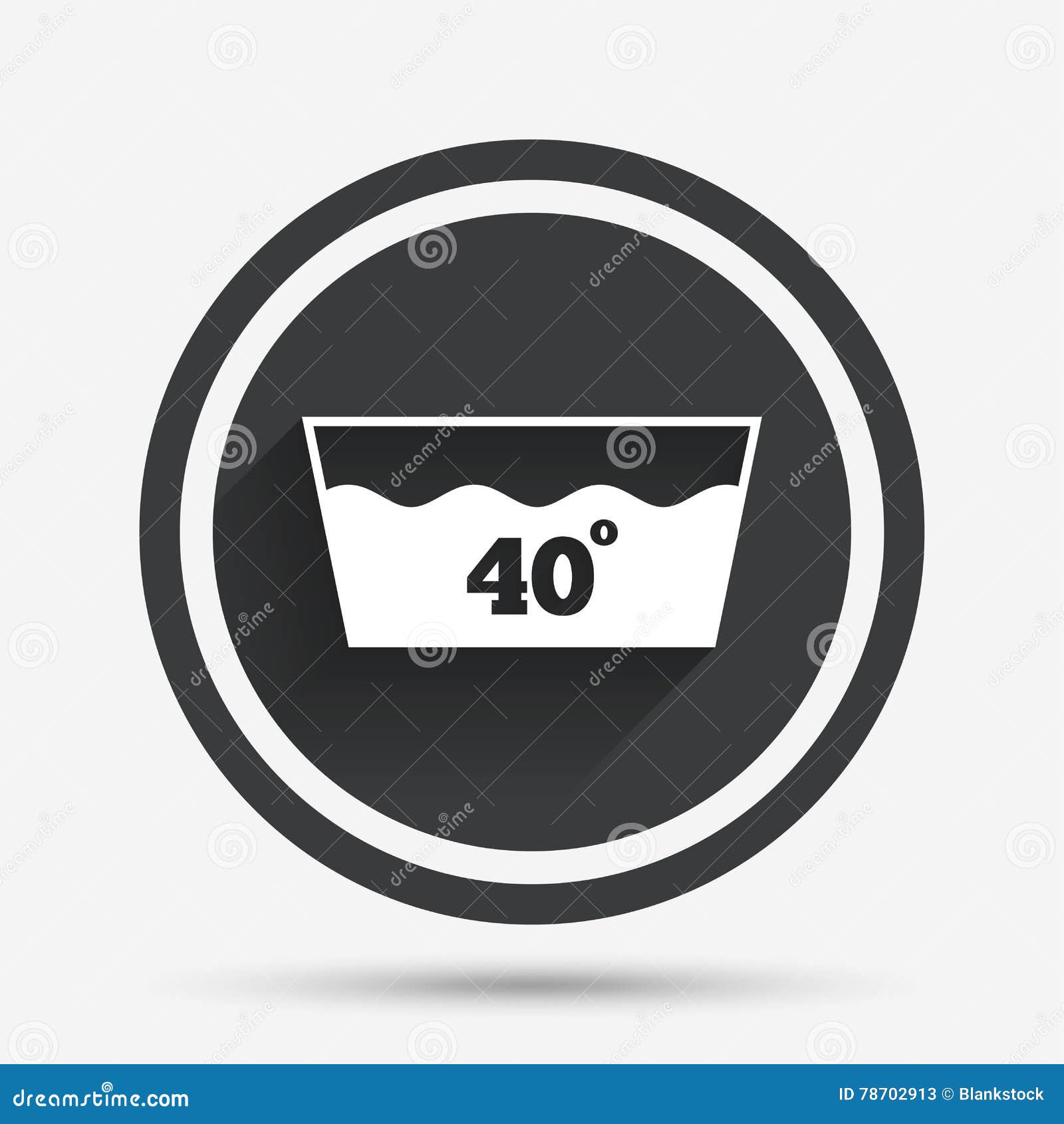 Waspictogram Machine Wasbaar Bij 40 Graden Symbool Vector Illustratie ...