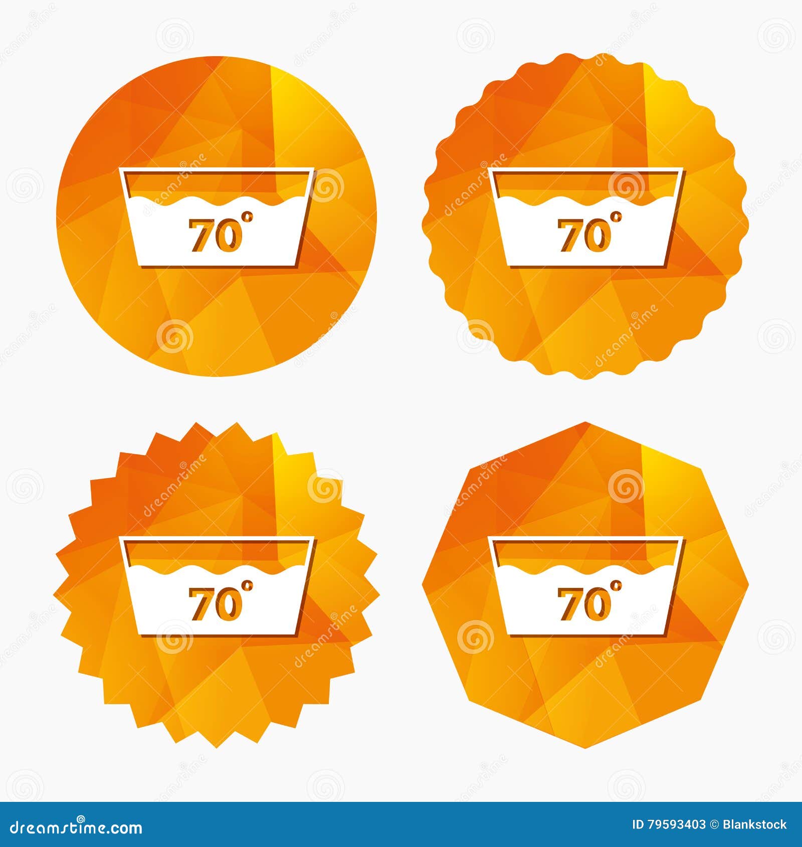 Waspictogram Machine Wasbaar Bij 70 Graden Symbool Vector Illustratie ...