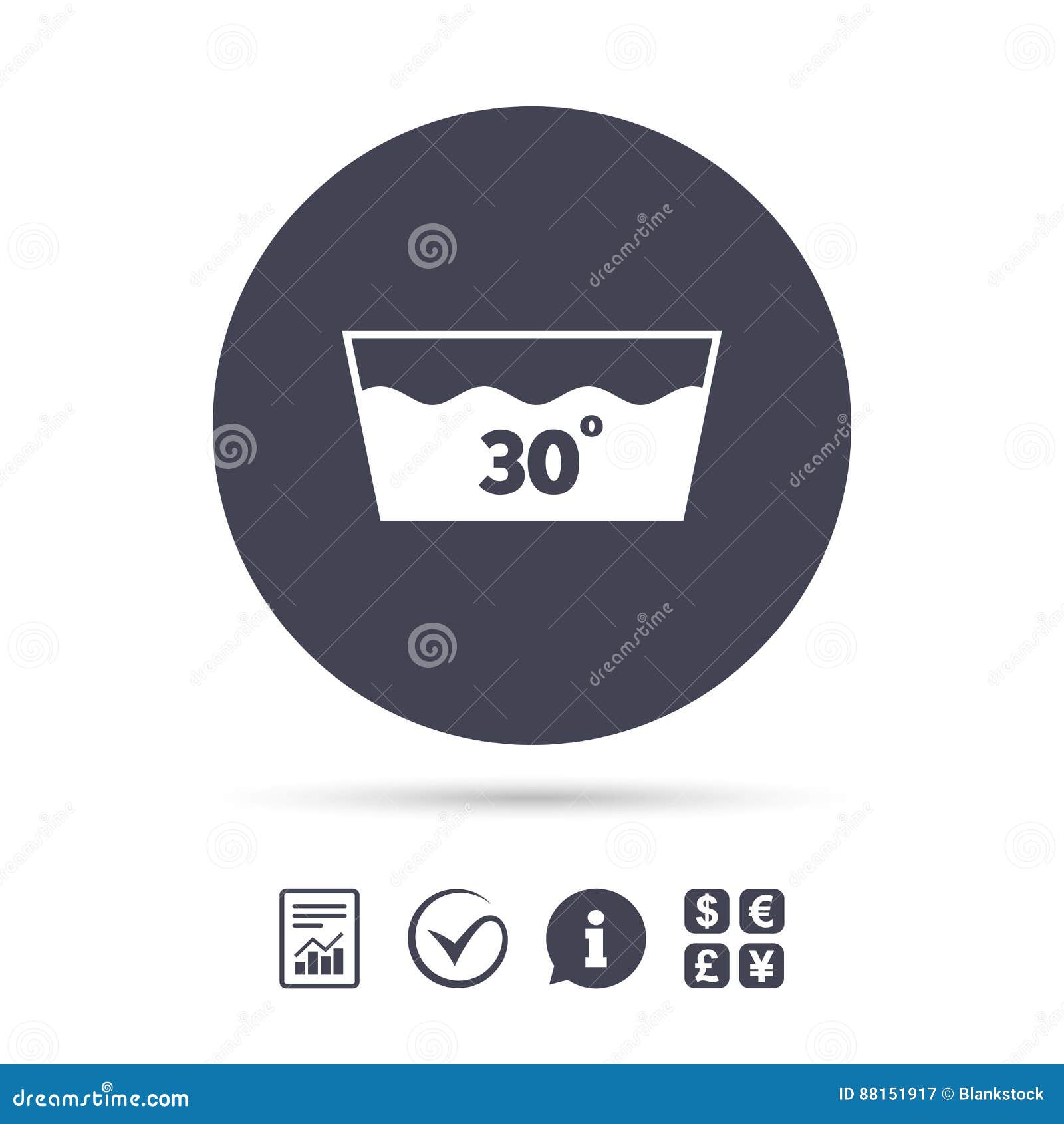 Waspictogram Machine Wasbaar Bij 30 Graden Symbool Vector Illustratie ...