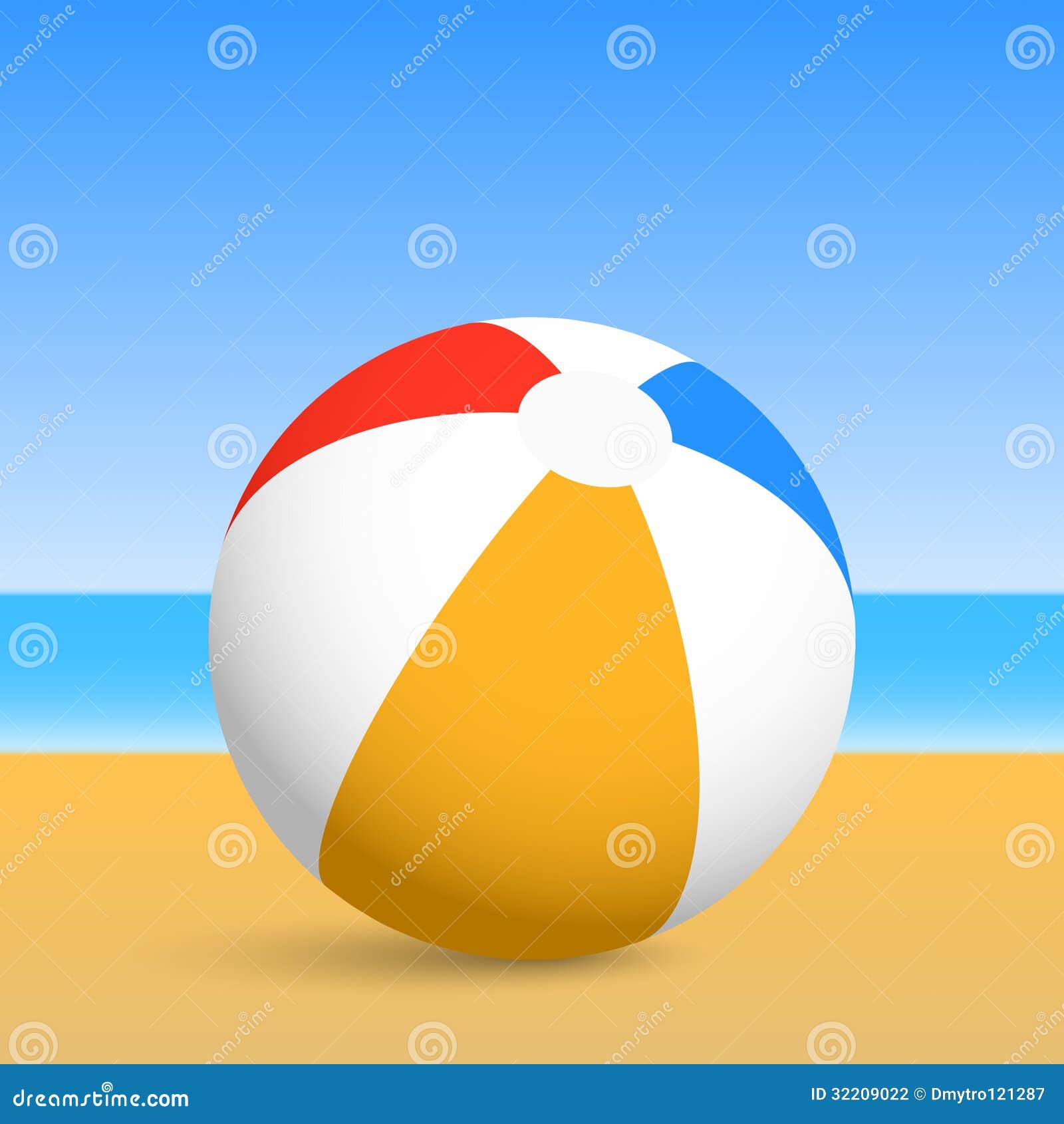 Wasserball. 2d Illustration Vektor Abbildung - Illustration von strand ...
