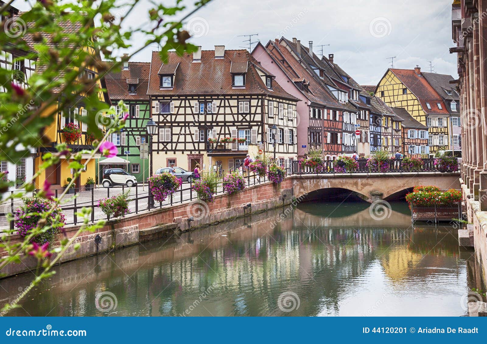 Wasserkanal in Colmar, Frankreich Stockbild - Bild von blau, stadt ...