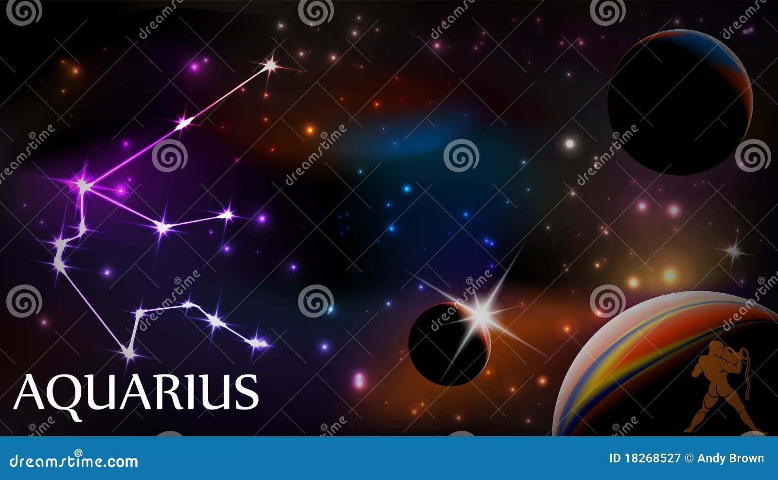 Wassermann-astrologisches Zeichen Und Exemplarplatz Stock Abbildung ...