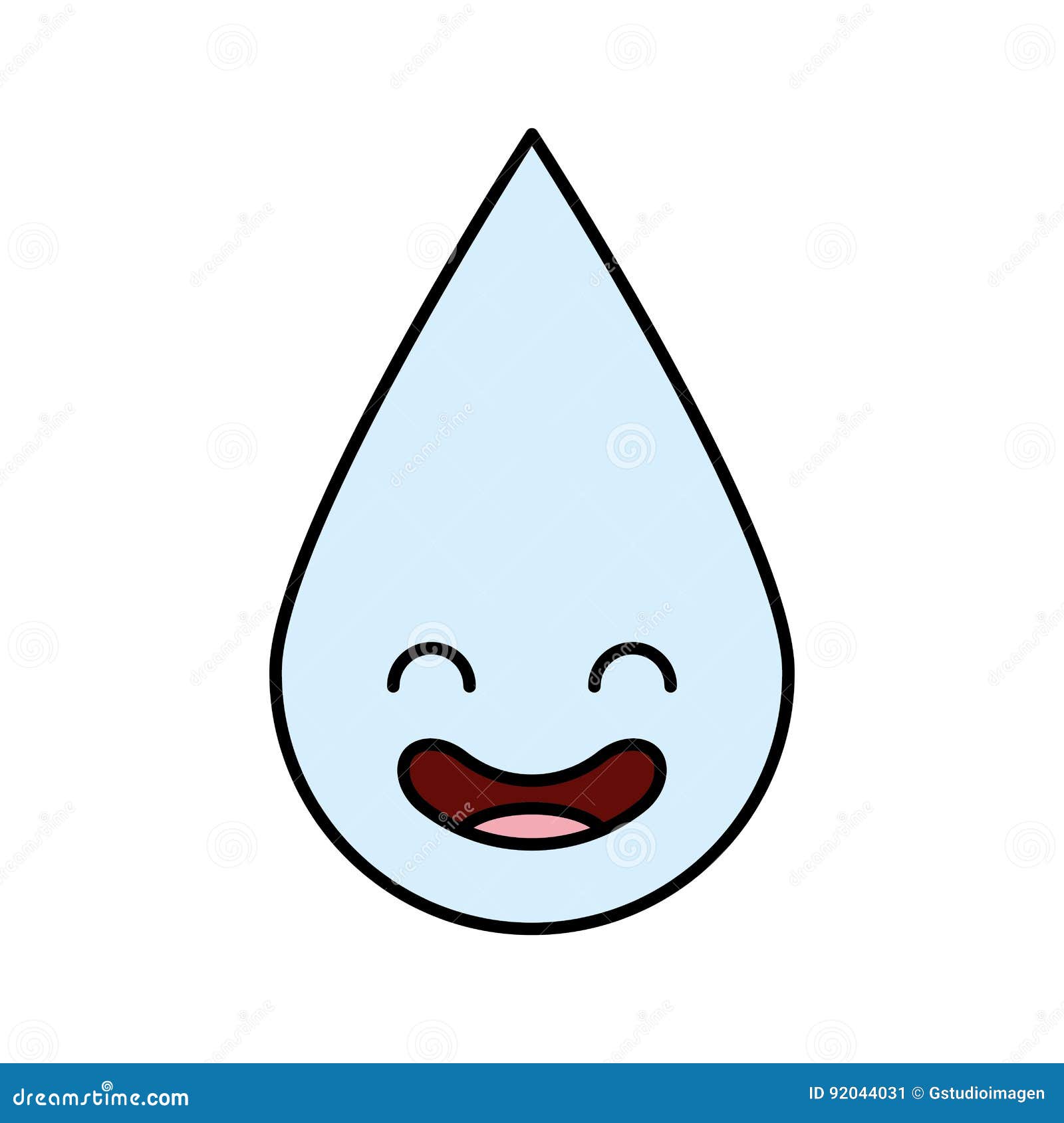 Wassertropfen Kawaii Charakter Vektor Abbildung - Illustration von ...