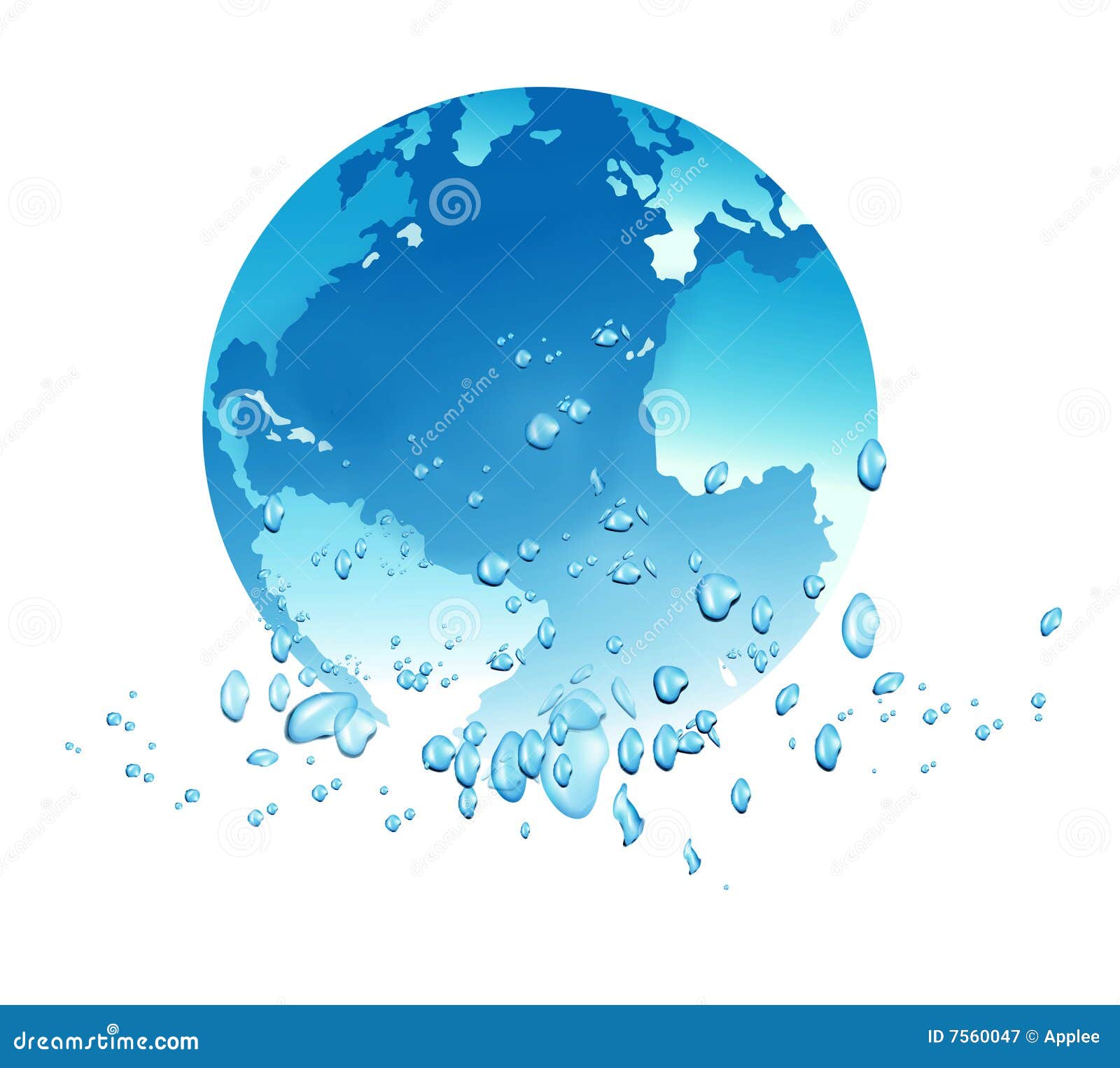 Wassertropfen von der Erde vektor abbildung. Illustration von ökologie ...