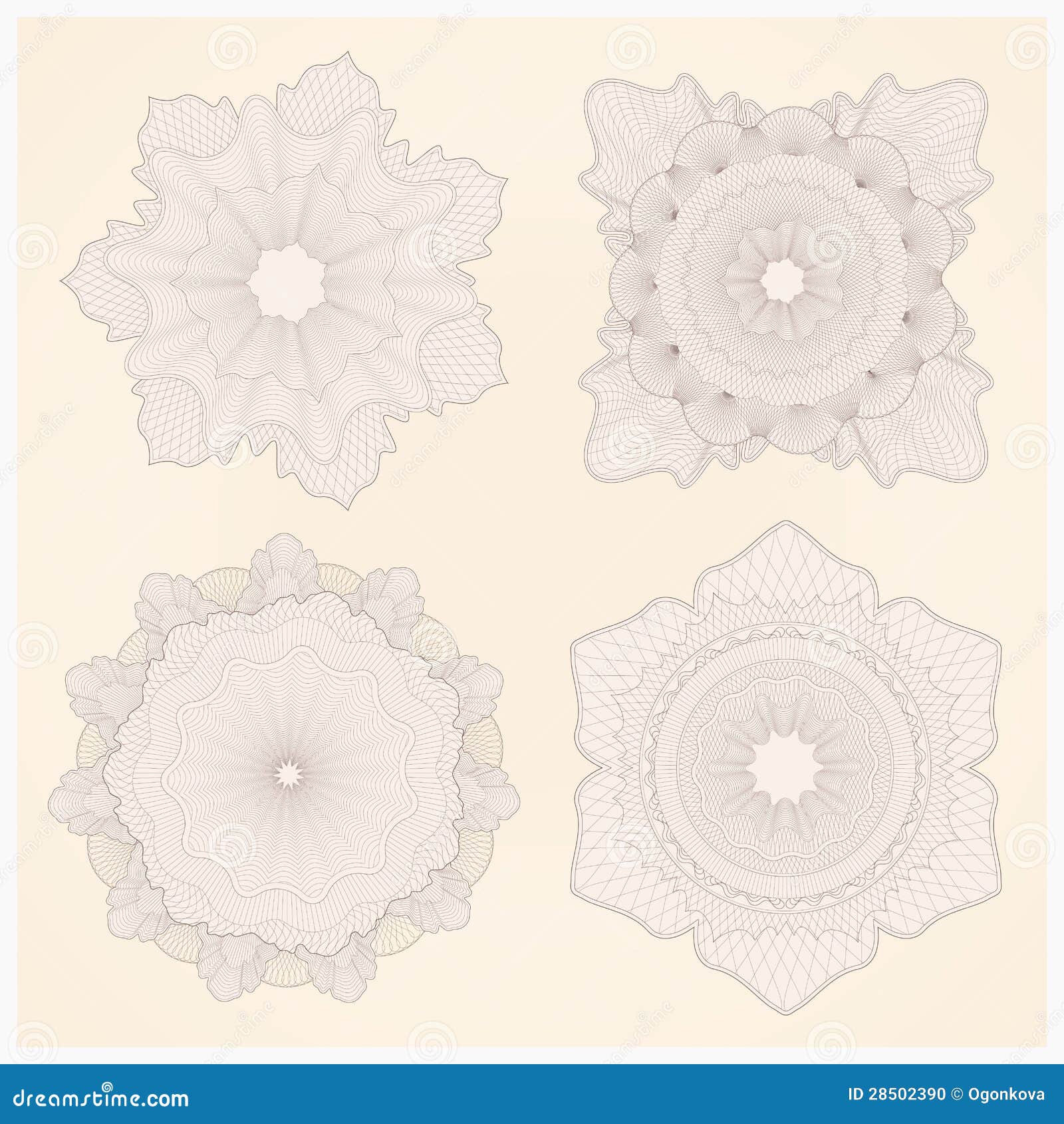 Wasserzeichen. Guillochemuster Vektor Abbildung - Illustration von ...