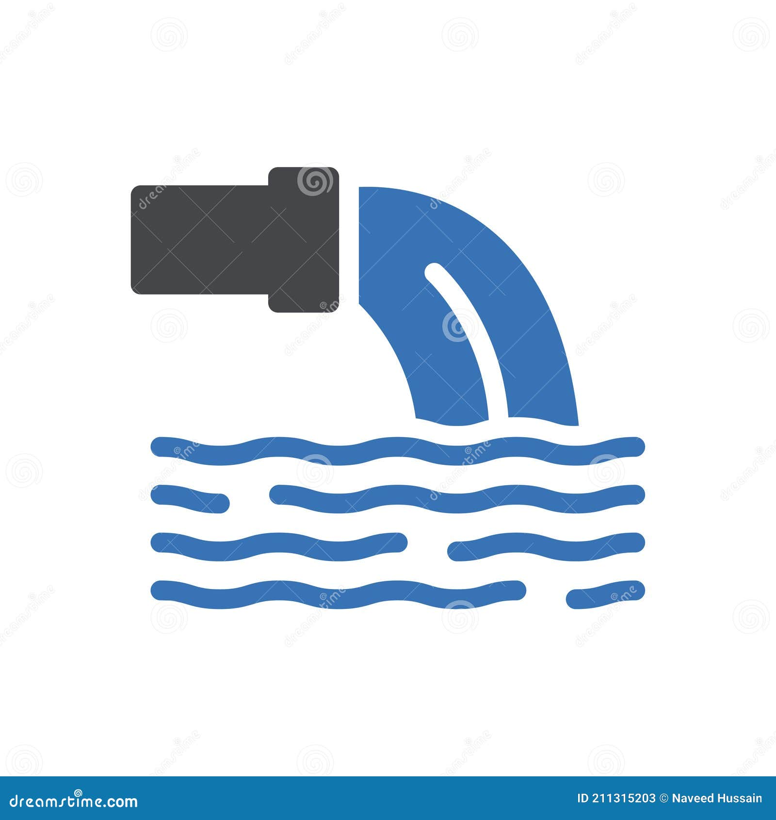 Wastage water stock vector. Illustration of repair, valve - 211315203