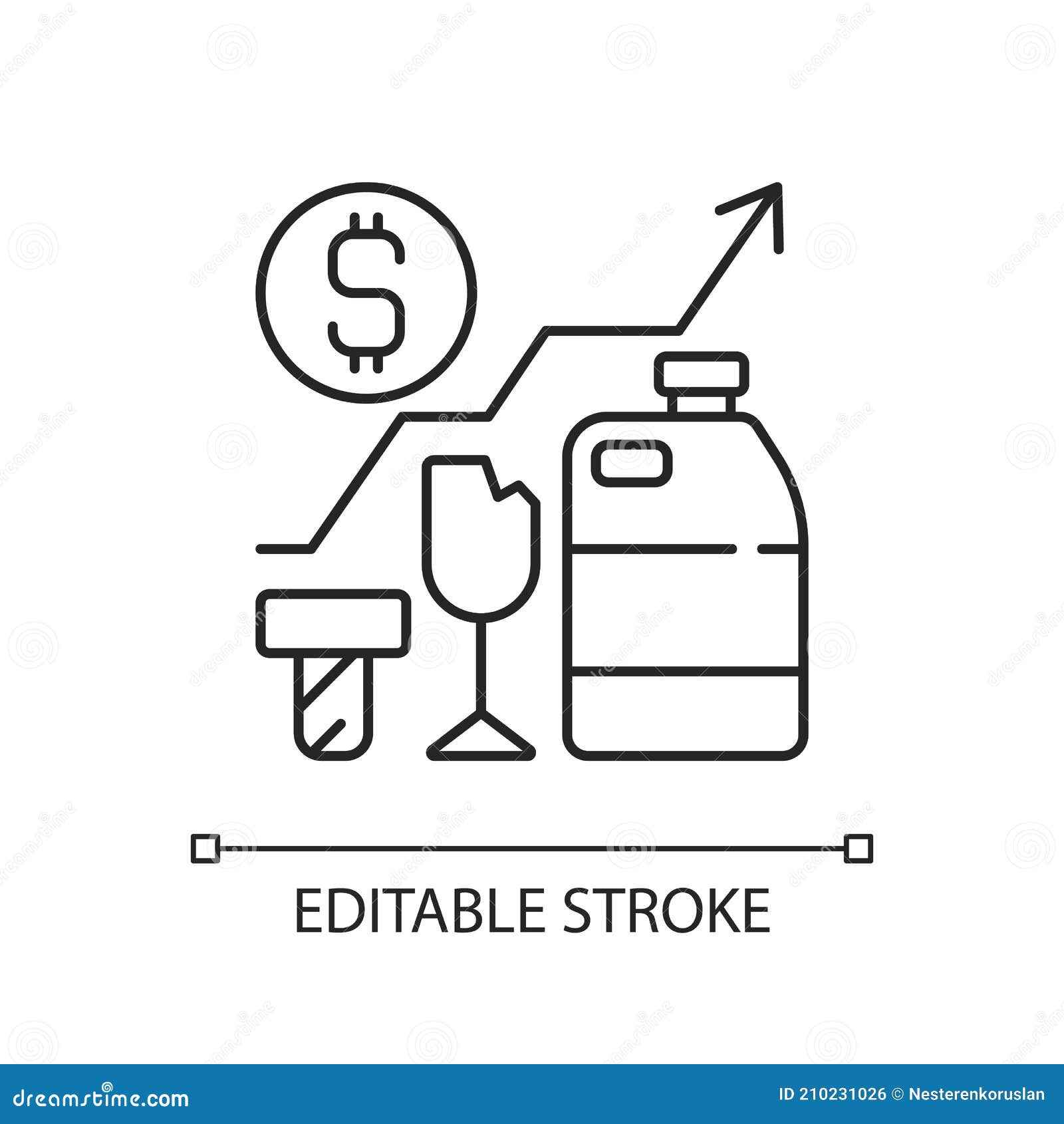 Waste Analytics Linear Icon Vector Illustration | CartoonDealer.com ...