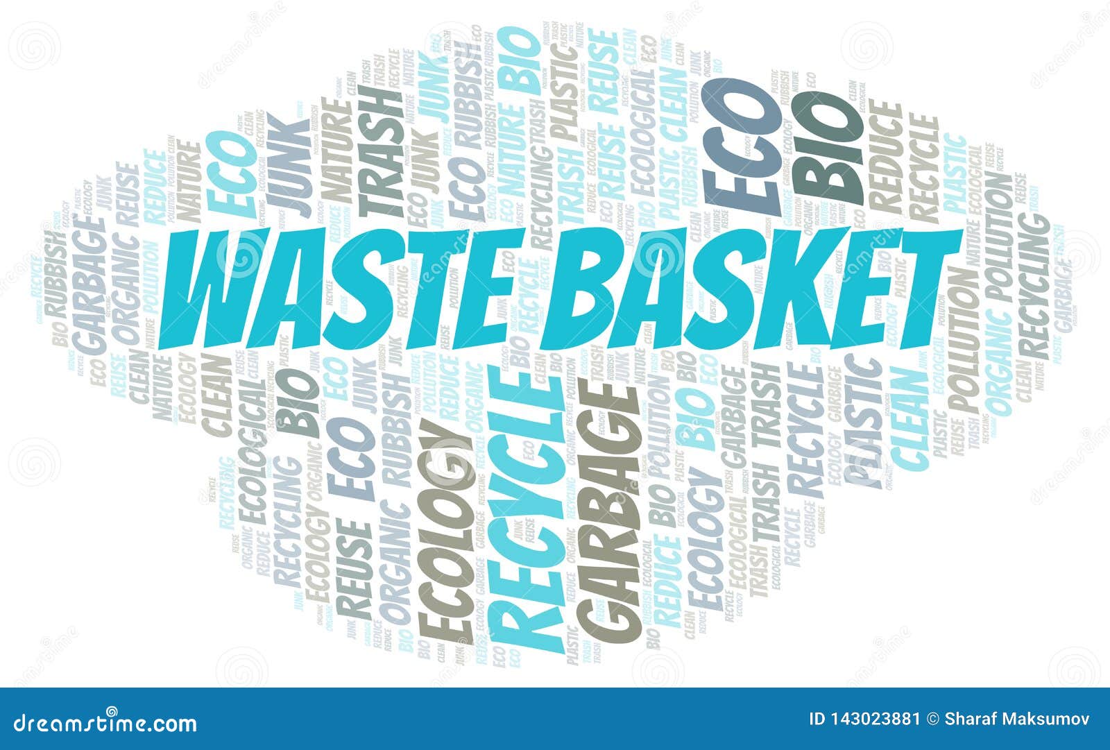 Waste Basket word cloud stock illustration. Illustration of garbage ...