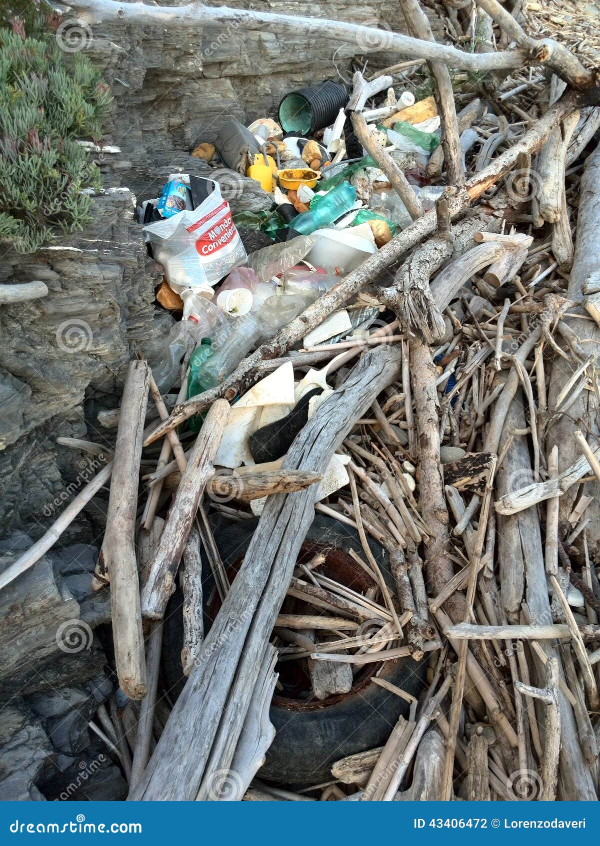 Waste on a beach editorial photography. Image of waste - 43406472