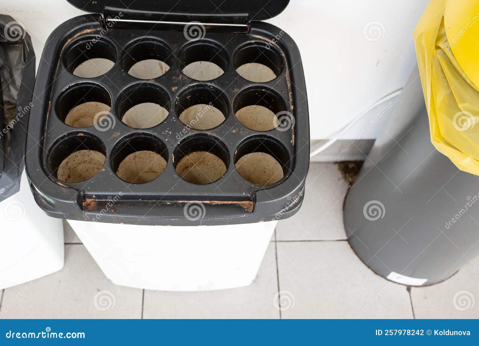 Waste Bin for Coffee Cups in the Office Stock Photo - Image of ...