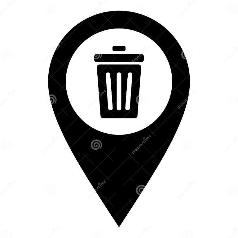 Waste Bin and Location Pin As Vector Illustration Stock Vector ...
