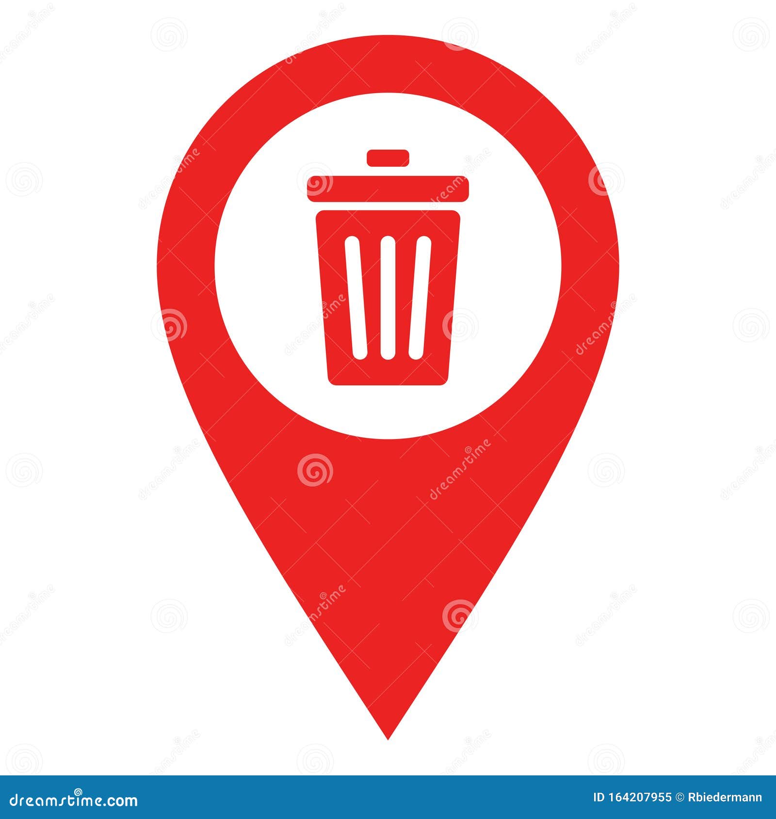 Waste Bin and Location Pin As Vector Illustration Stock Vector ...