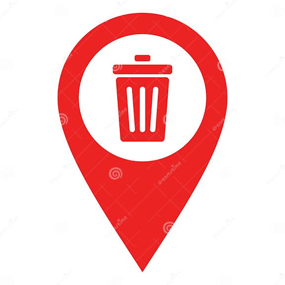 Waste Bin and Location Pin As Vector Illustration Stock Vector ...