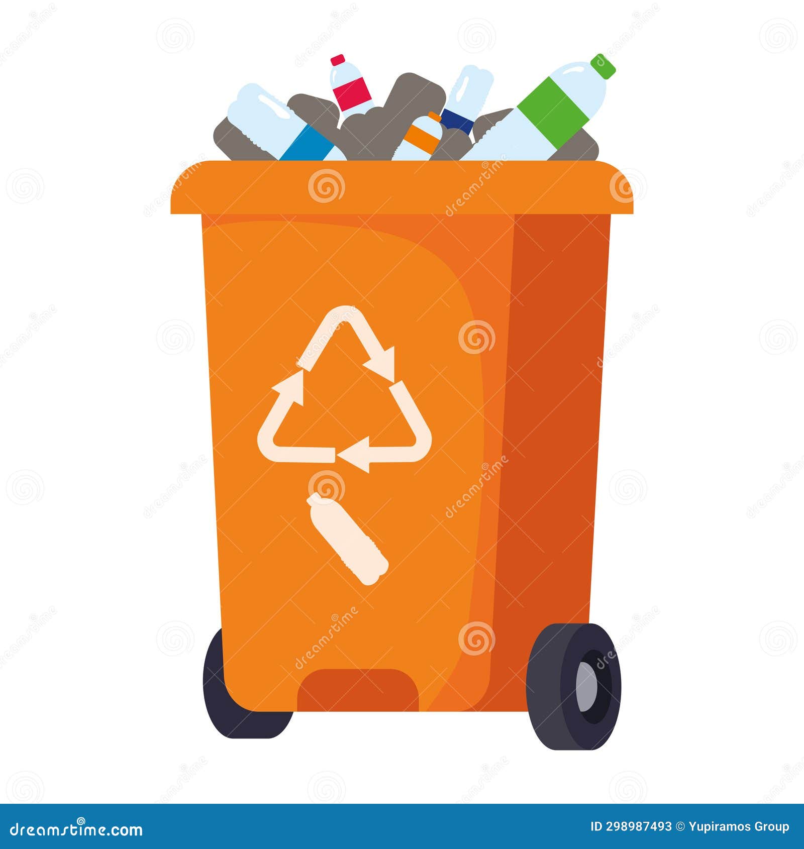 Waste bin orange recycle stock illustration. Illustration of waste ...