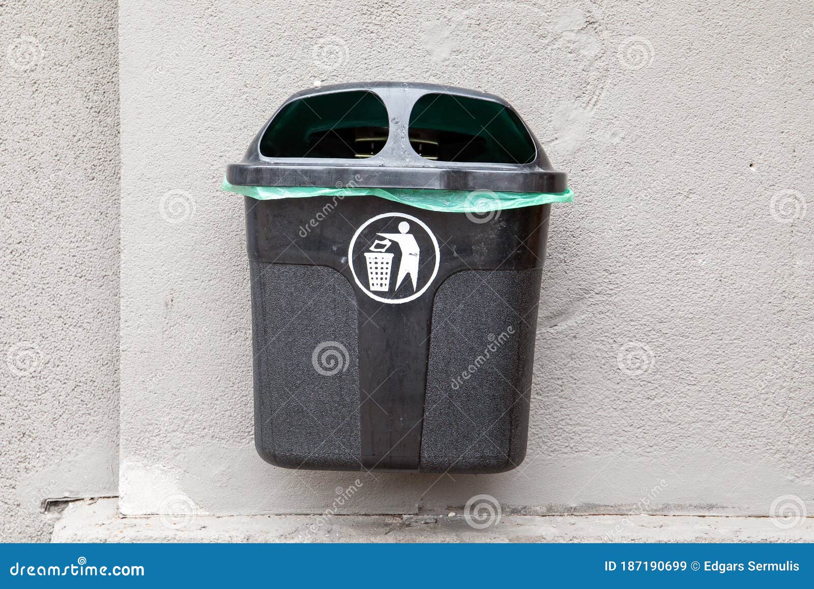 Waste Bin in a Public Place. Park, Restaurant or Cafe Stock Image ...