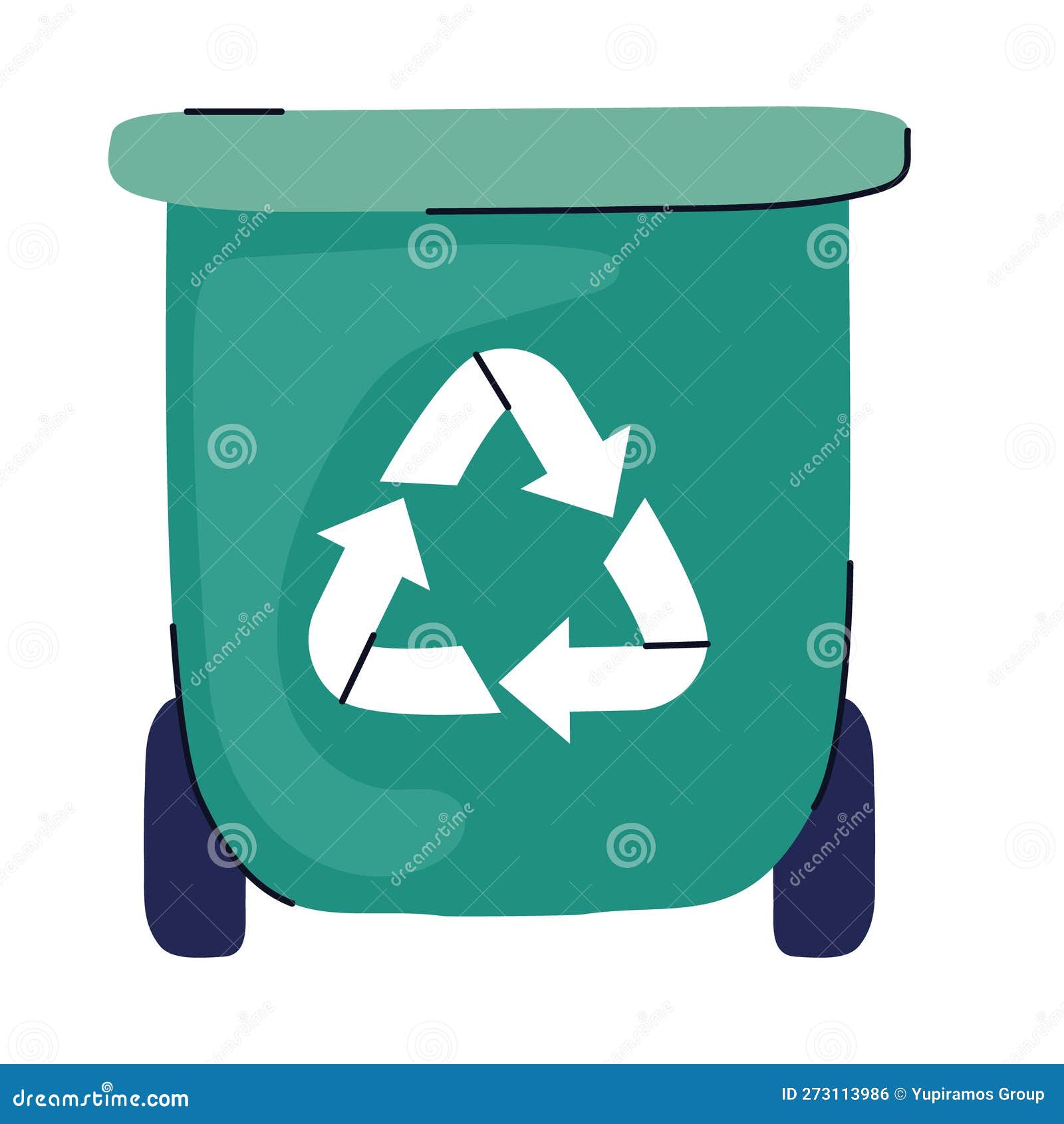 Waste Bin with Recycle Arrows Stock Vector - Illustration of arrows ...