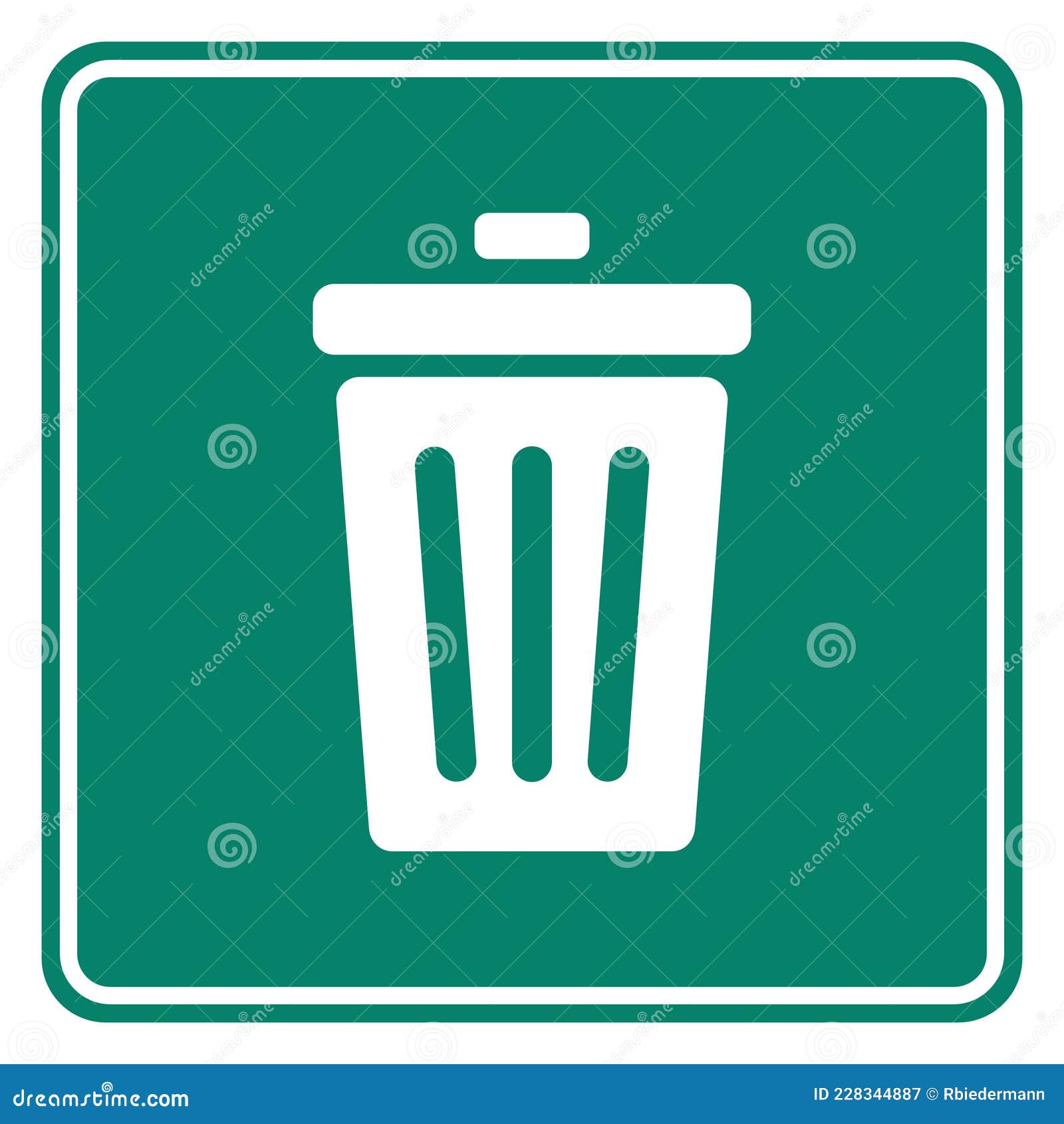Waste bin and road sign stock vector. Illustration of road - 228344887