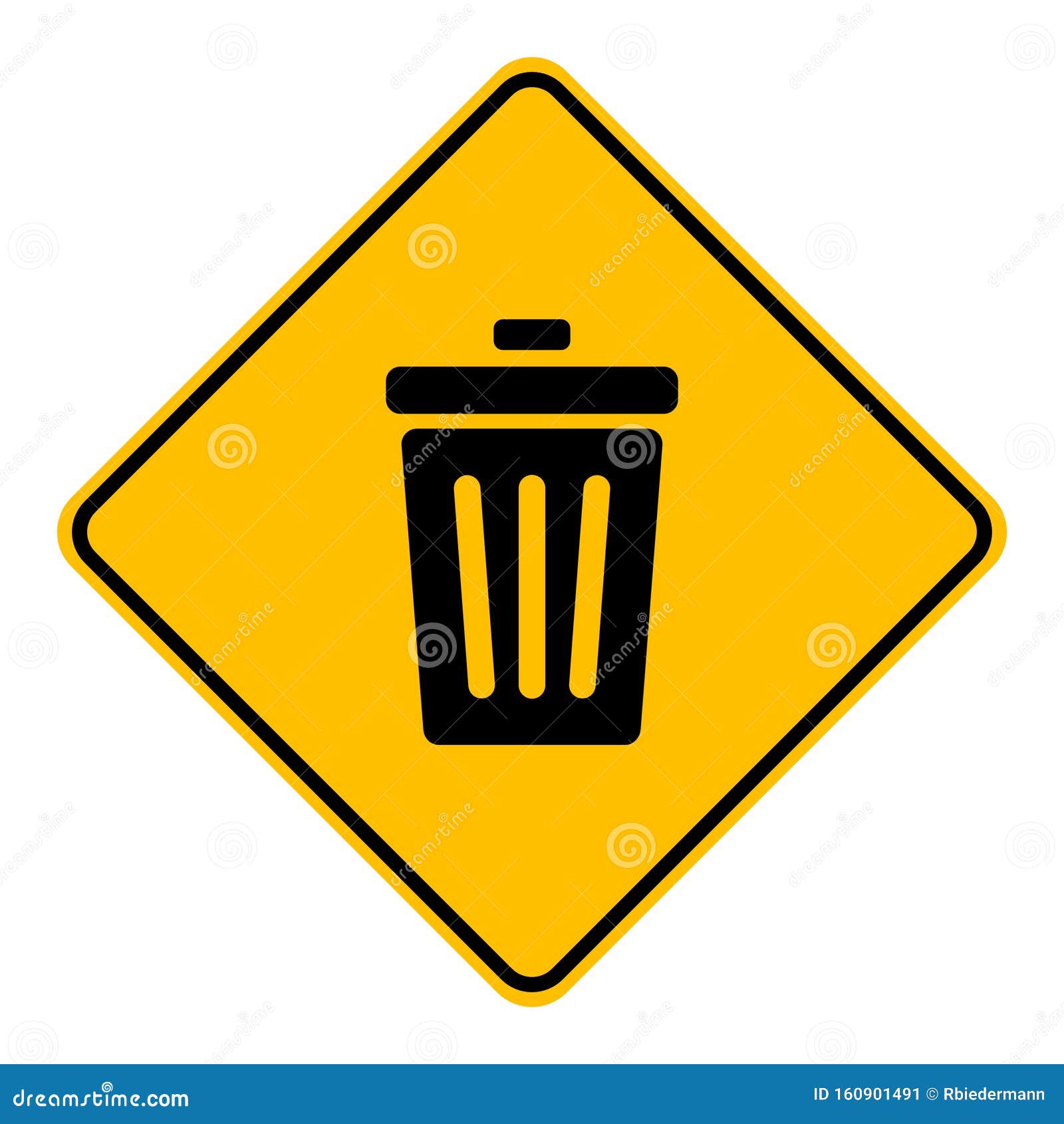Waste bin and road sign stock vector. Illustration of sign - 160901491