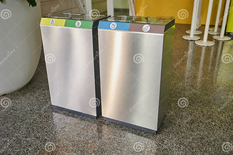 Waste Bins Full of Different Types of Garbage Stock Photo - Image of ...
